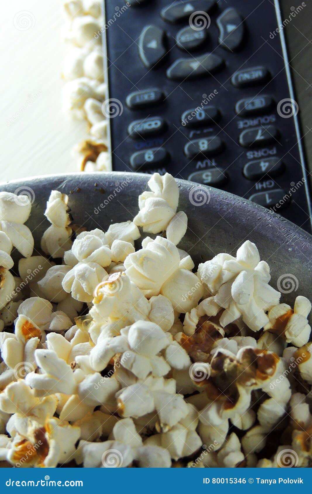 Popcorn And The TV Remote Stock Photo | CartoonDealer.com #80015346