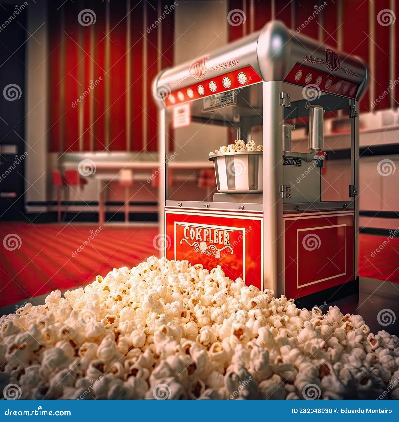 Popcorn Vending Machine in Cinema Hall Stock Illustration ...