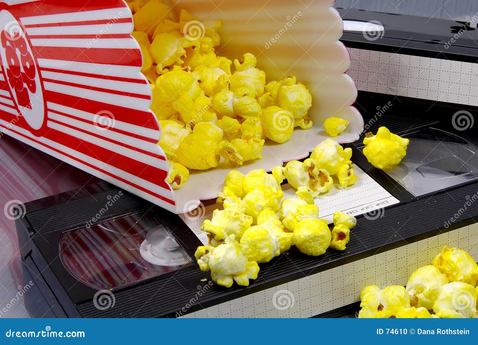 Popcorn and a Video stock photo. Image of amusement, snack - 74610
