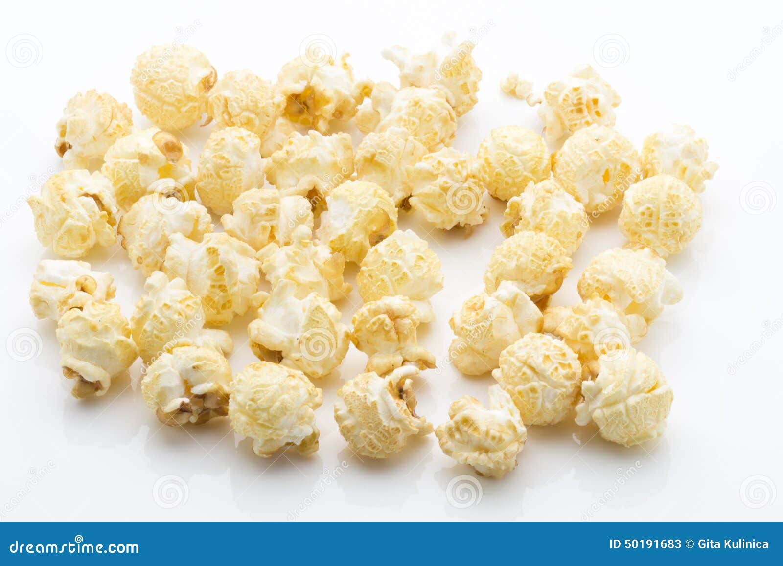 Popcorn on the White Background. Stock Image - Image of snack, heap ...
