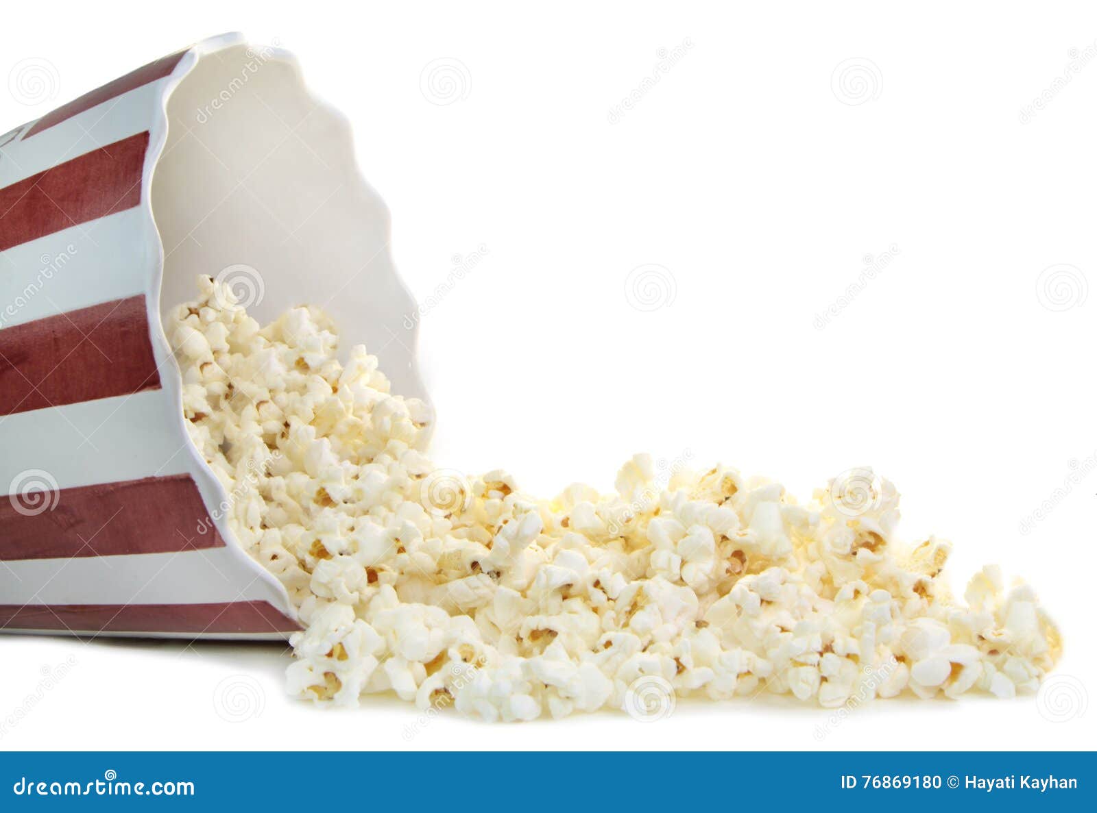 Popcorn on White Background Stock Photo - Image of ceramic, popocorn ...