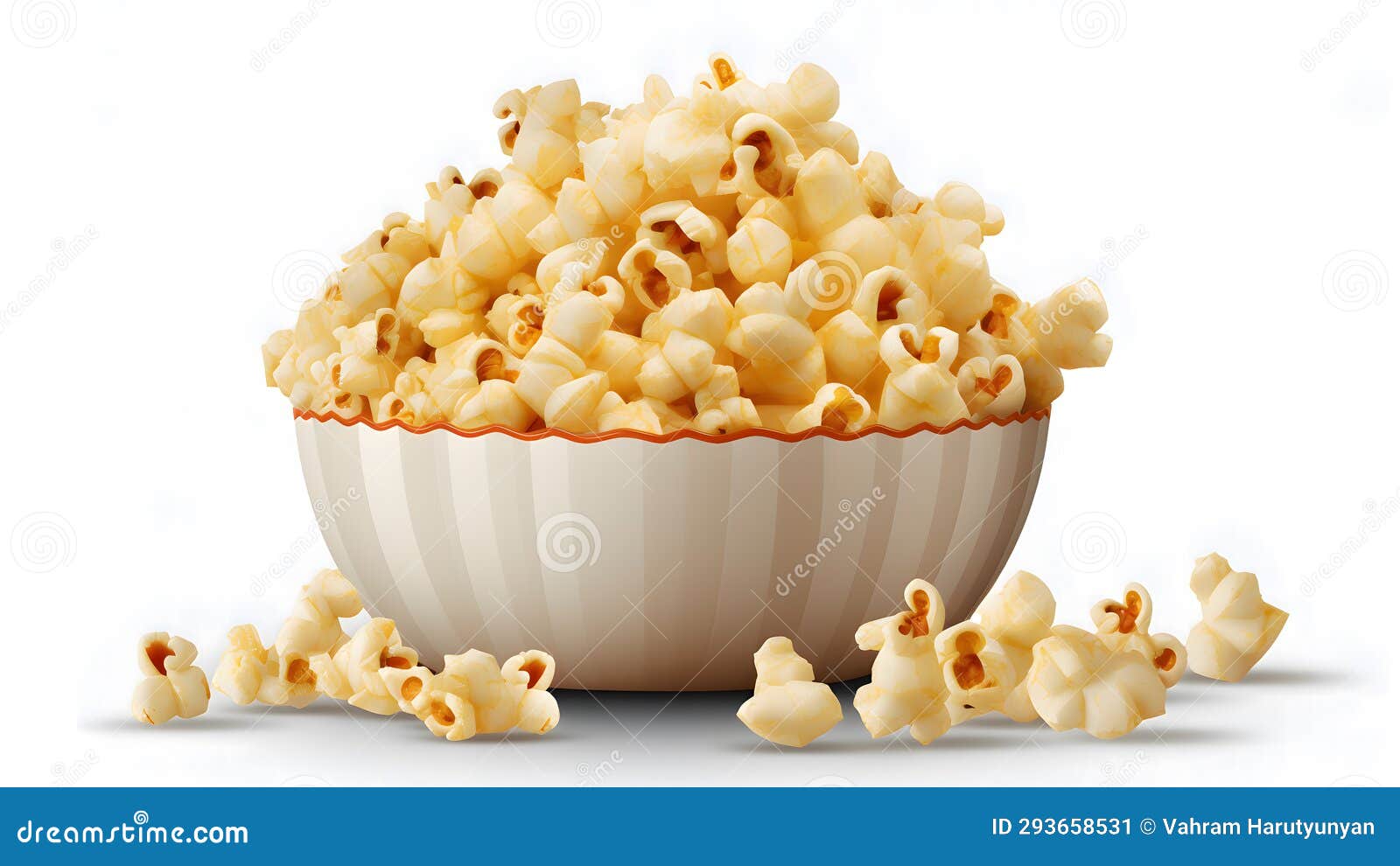 Popcorn on a White Background Stock Illustration - Illustration of ...