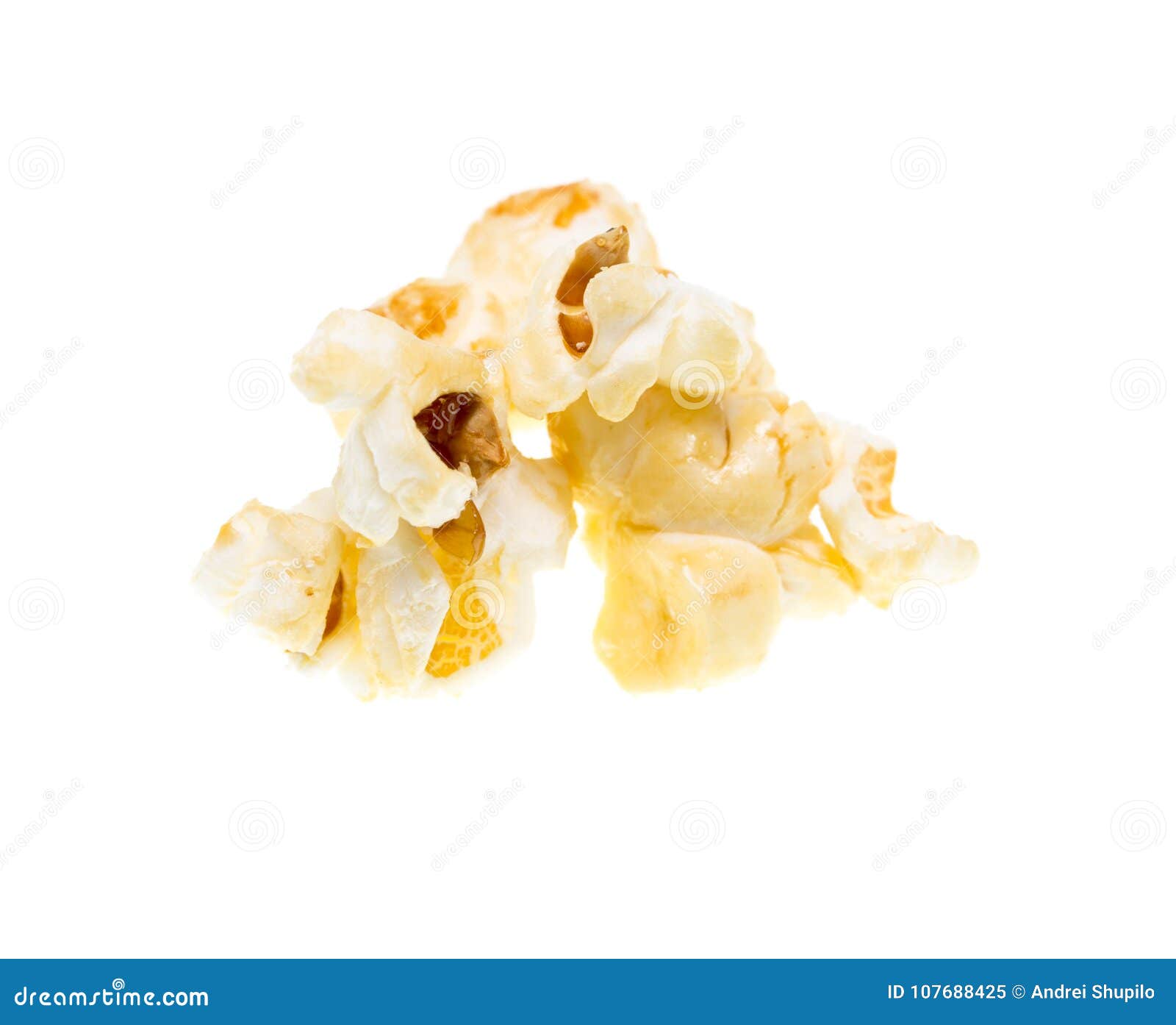Popcorn on a White Background Stock Image - Image of yellow, group ...