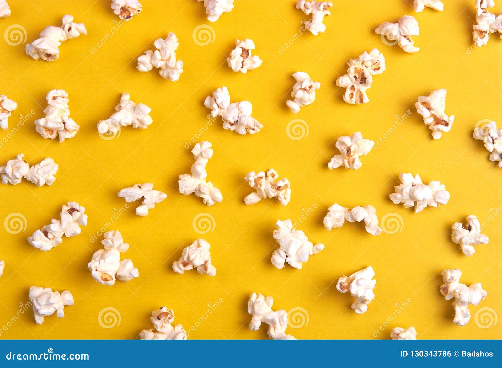 Popcorn on a Yellow Background Stock Photo - Image of classic, fresh ...
