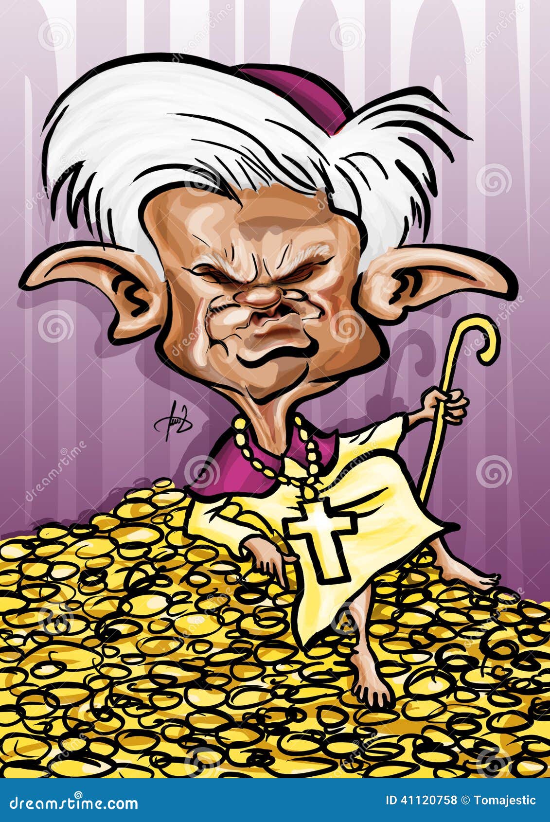 The Pope Benedict XVI Caricature Editorial Stock Photo - Illustration ...