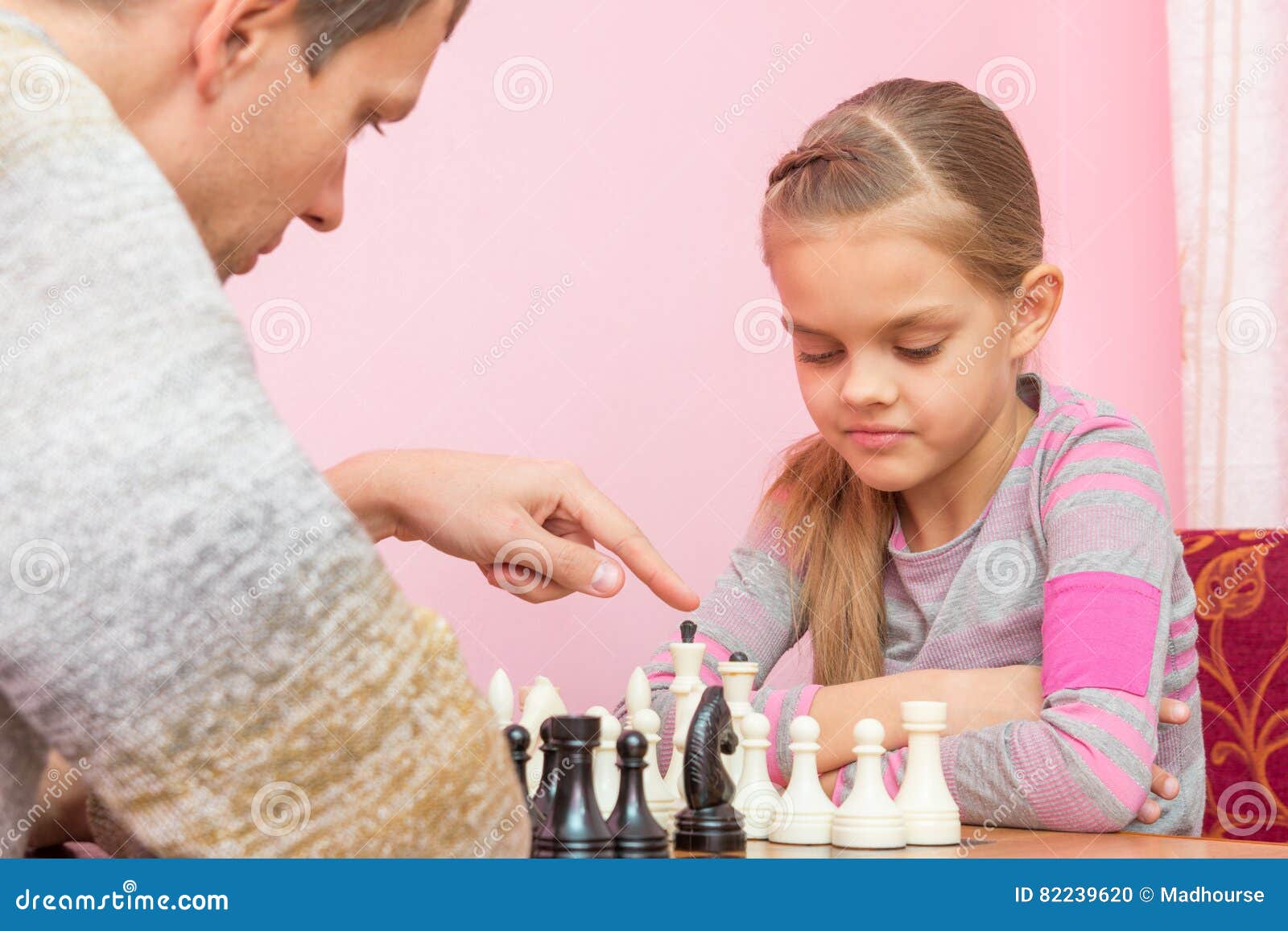 Pope Explains Daughter the Basics of the Game of Chess Stock Photo ...