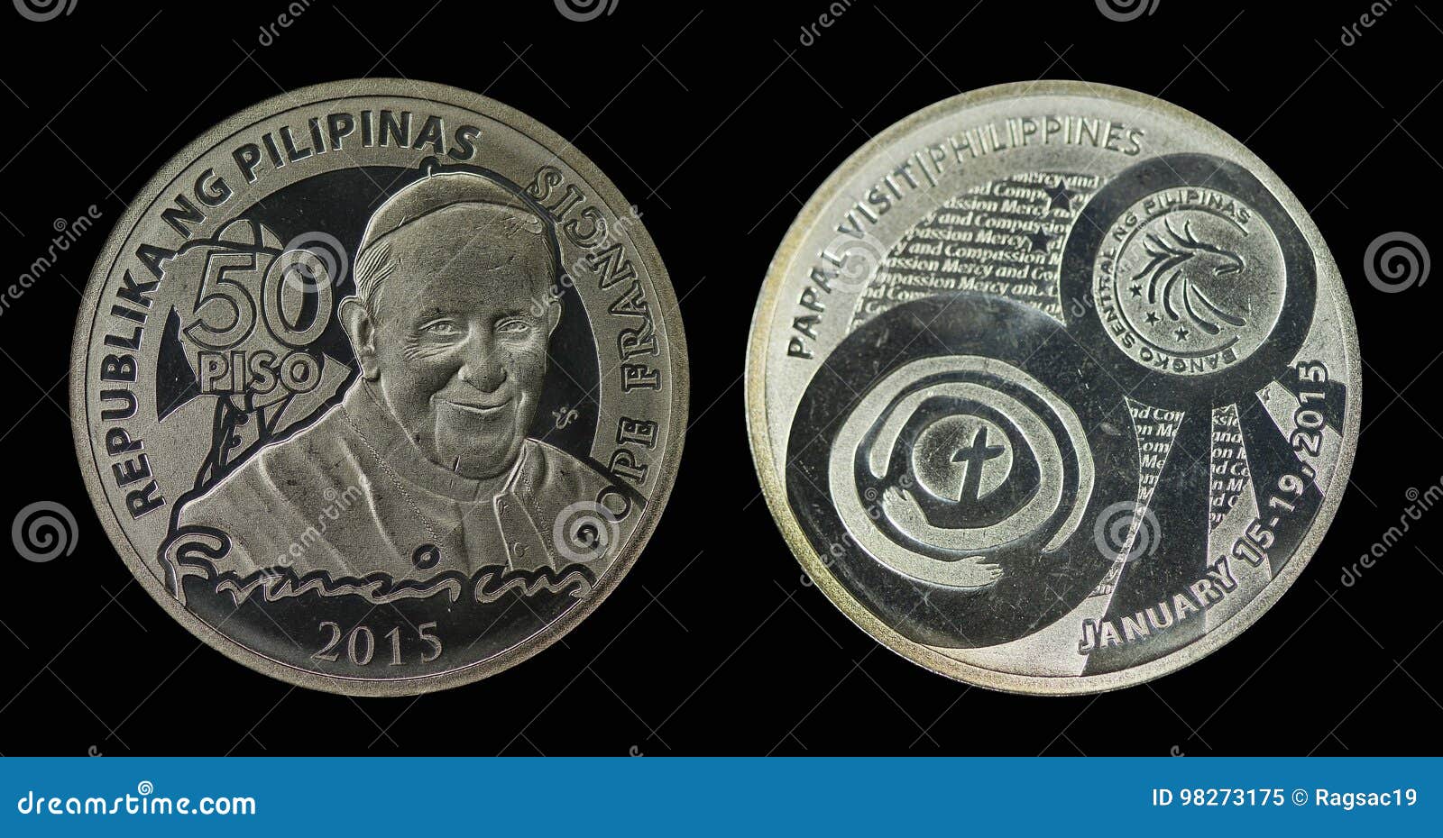 Pope Francis coin stock image. Image of commemorative - 98273175
