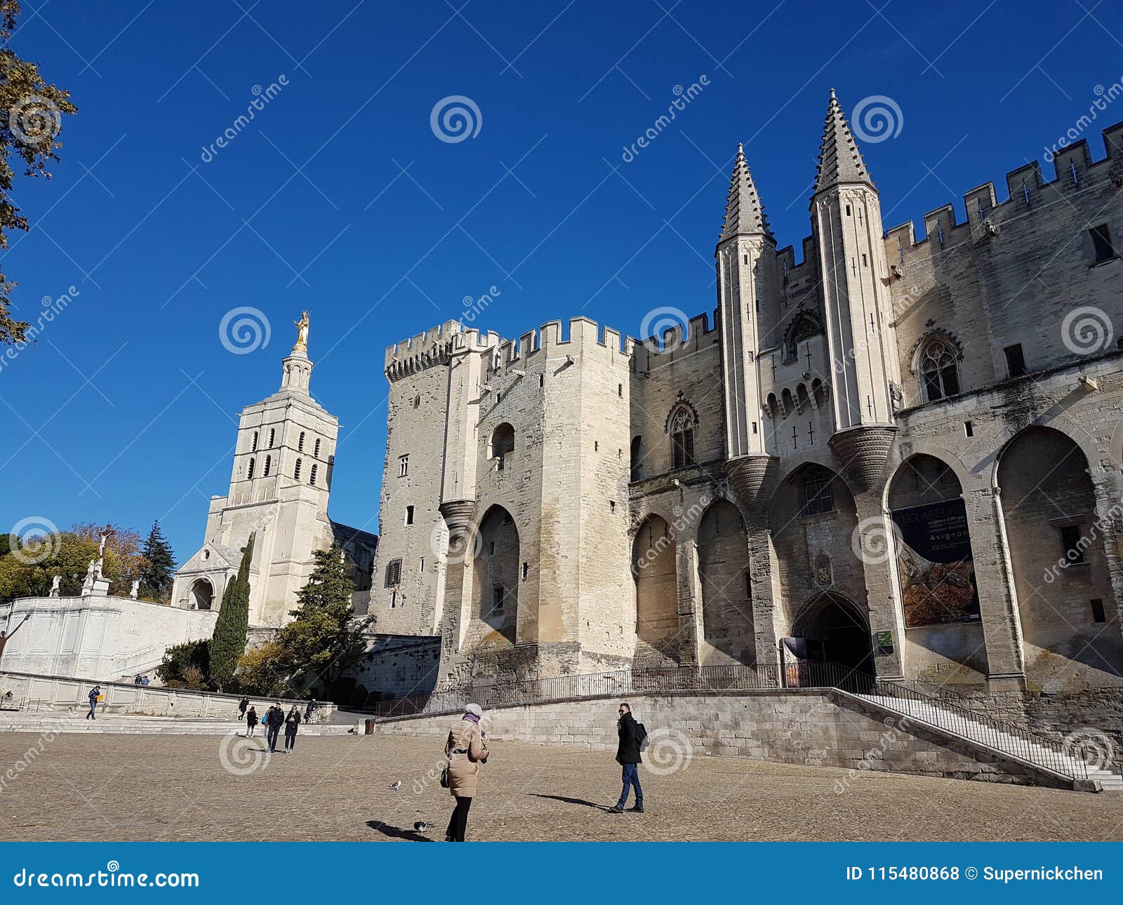 Pope Palace in Avignon editorial stock photo. Image of palace - 115480868