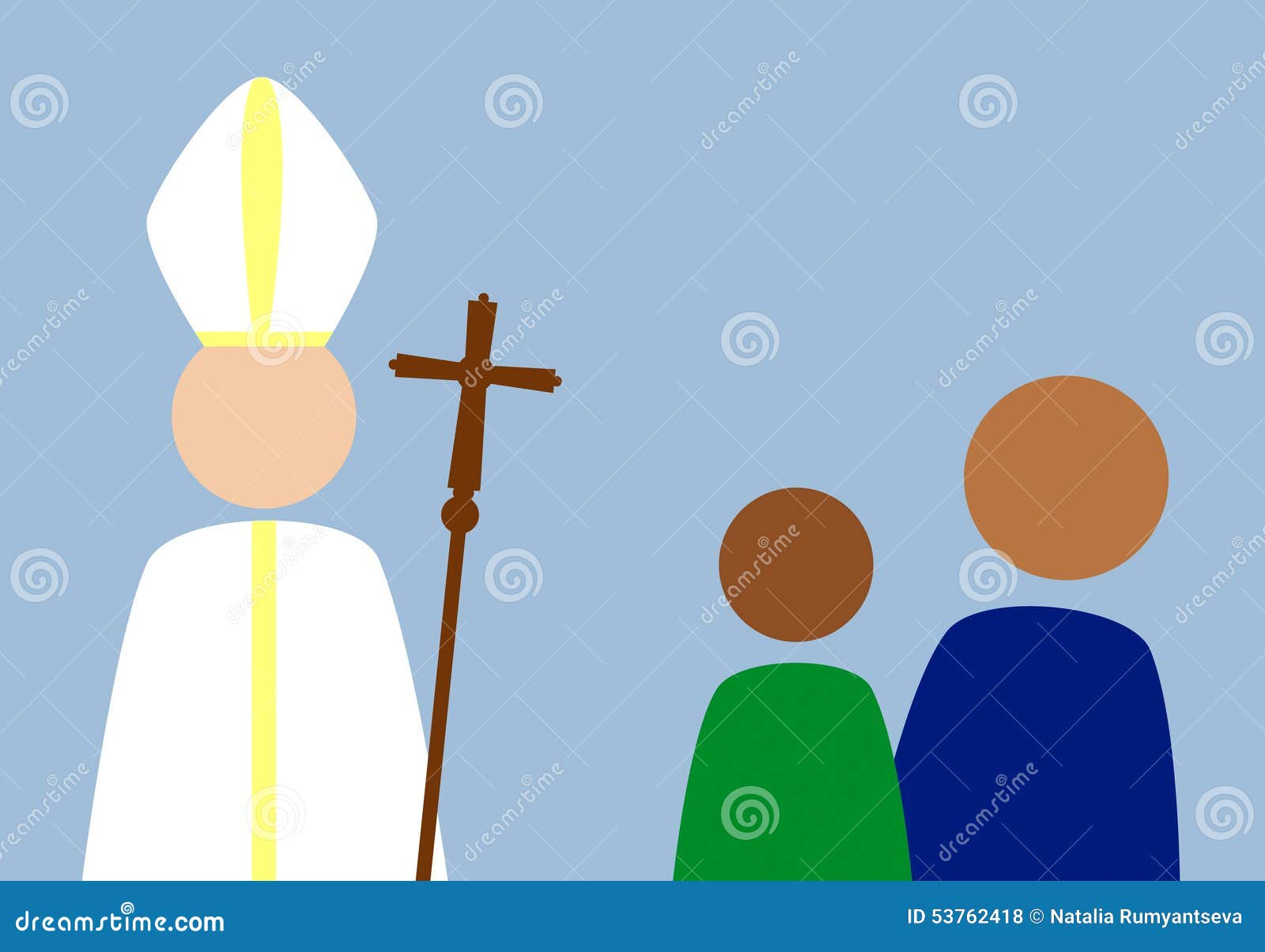 Vicar And Congregation Cartoon Vector | CartoonDealer.com #65490781