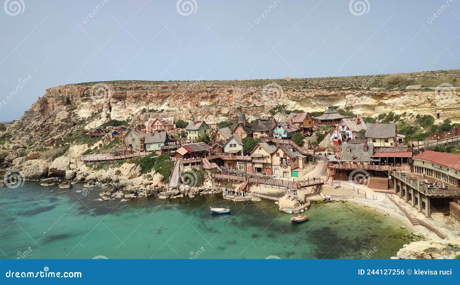 Popeye Village, Malta Island ðŸ’› Editorial Photo - Image of beach ...