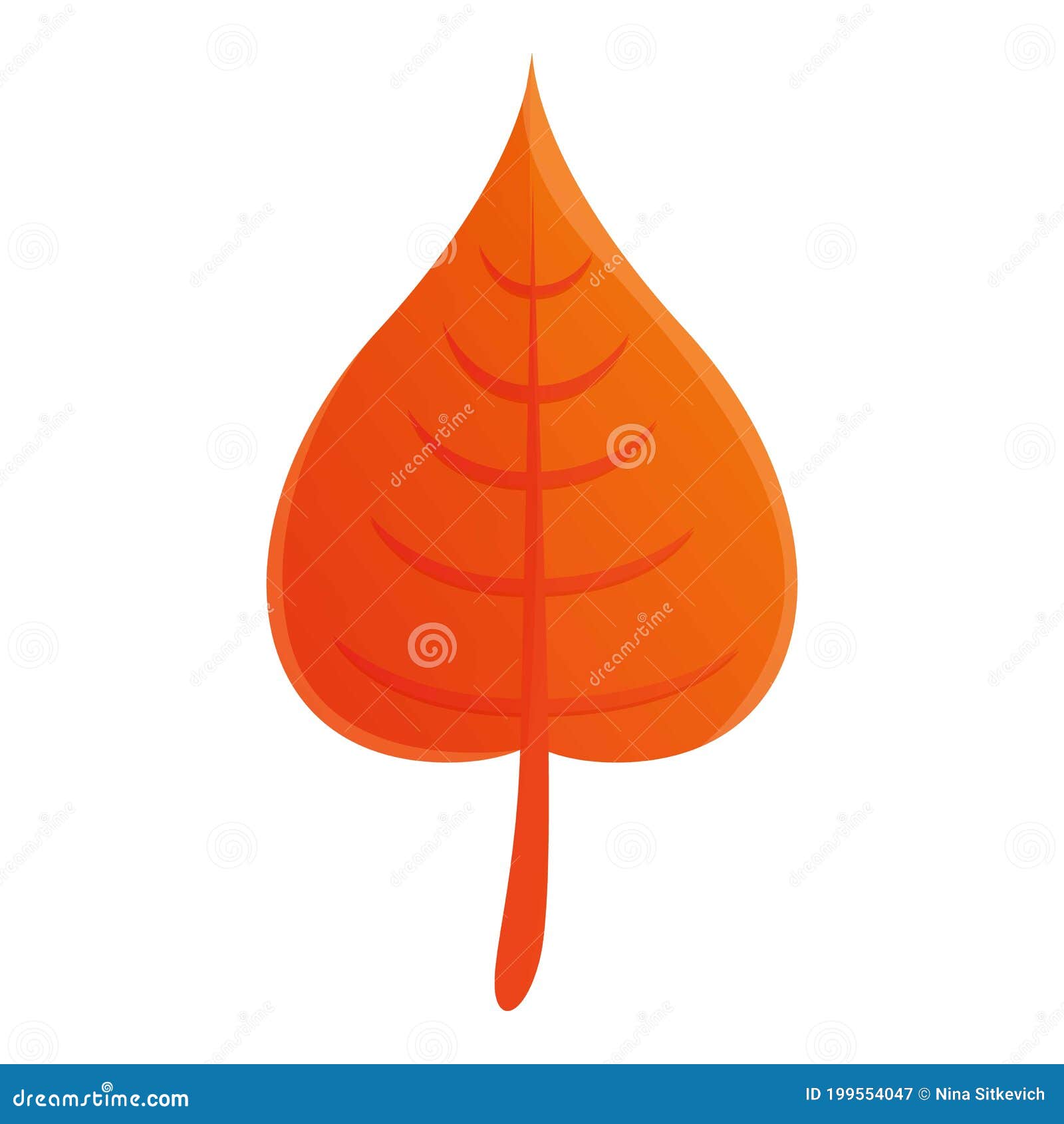 Poplar Autumn Tree Icon, Cartoon Style Stock Vector - Illustration of ...