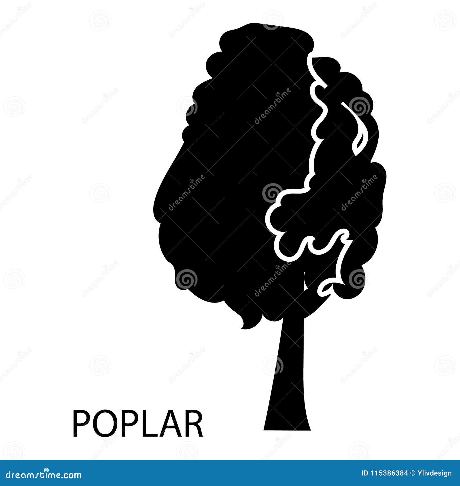 Poplar icon, simple style stock vector. Illustration of ecology - 115386384