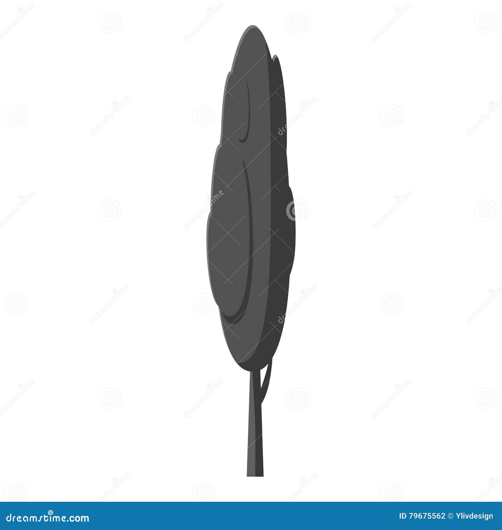 Poplar Tree Icon, Gray Monochrome Style Stock Vector - Illustration of ...