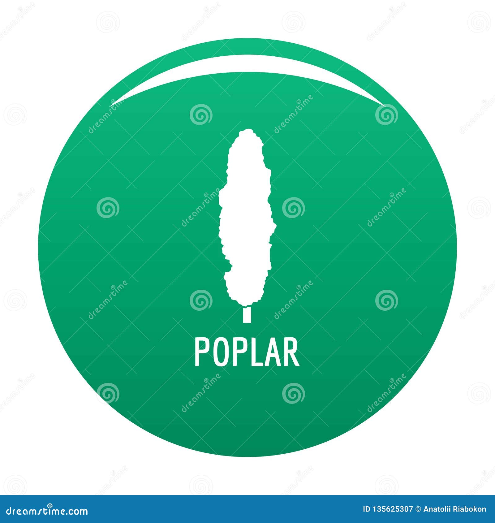 Poplar Tree Icon Vector Green Stock Vector - Illustration of sign ...