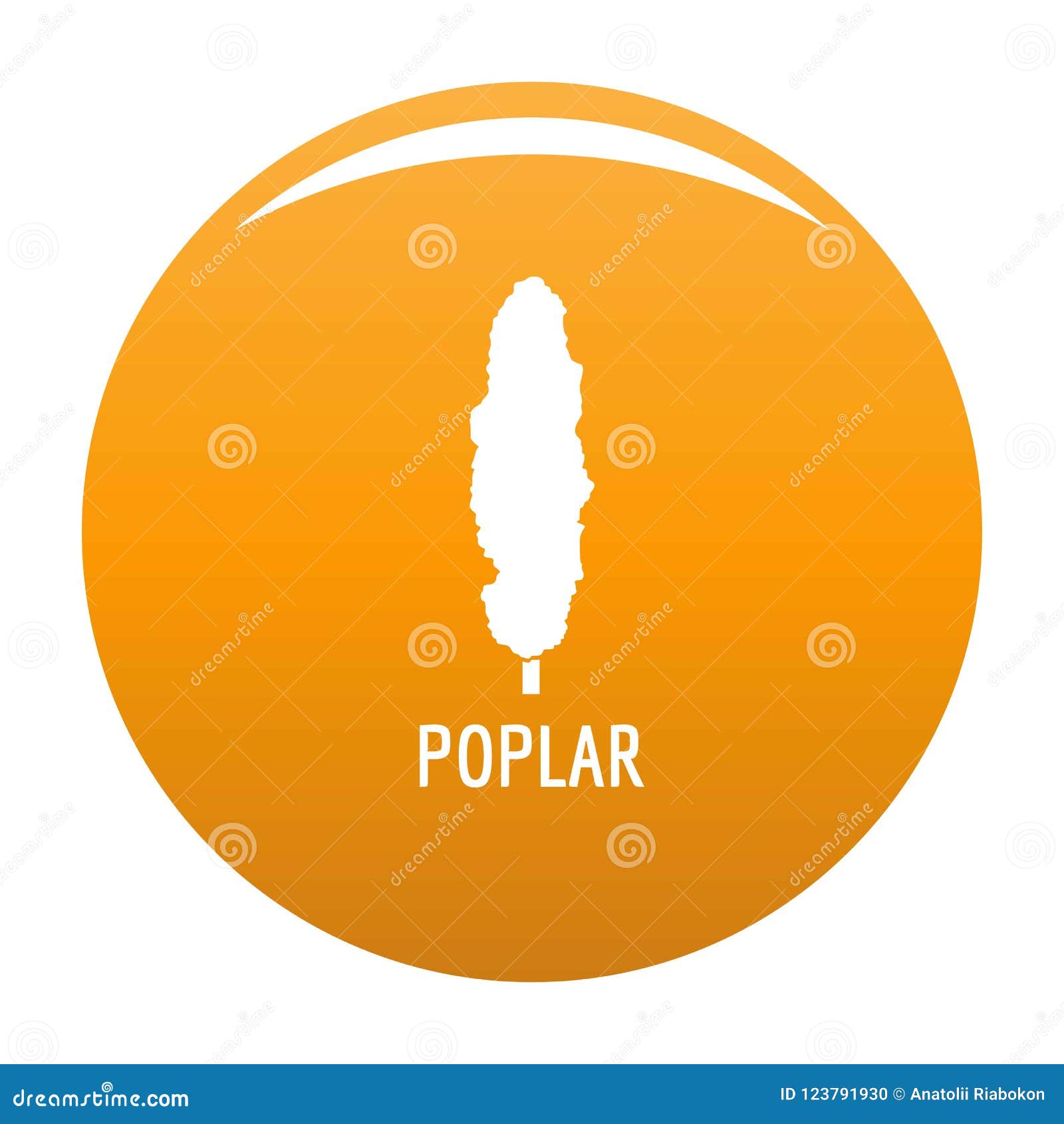 Poplar Tree Icon Vector Orange Stock Vector - Illustration of garden ...