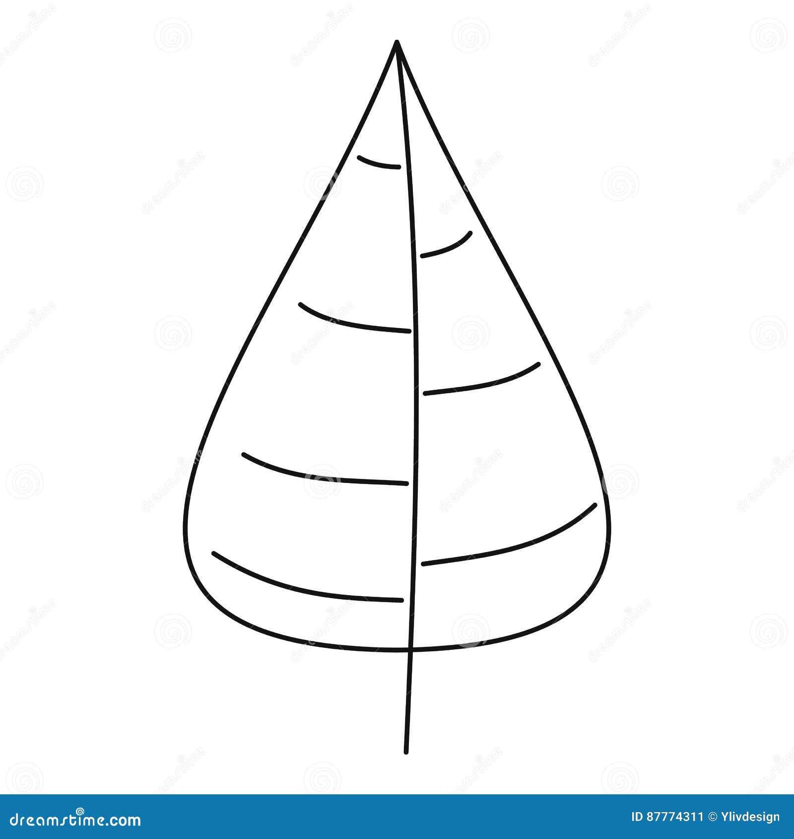 Poplar Tree Leaf Icon, Outline Style Stock Vector - Illustration of ...