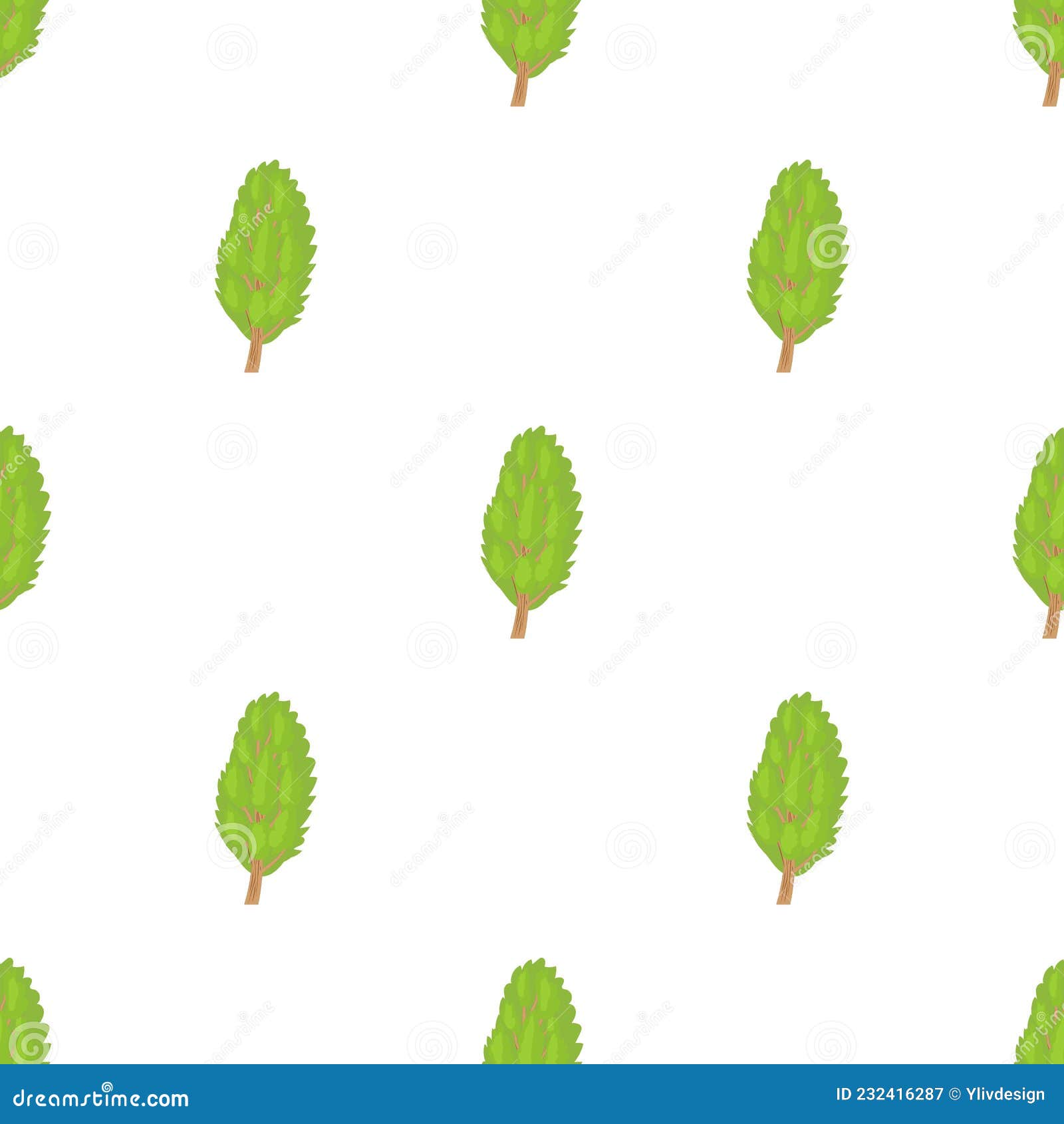 Poplar Tree Pattern Seamless Vector Stock Vector - Illustration of ...