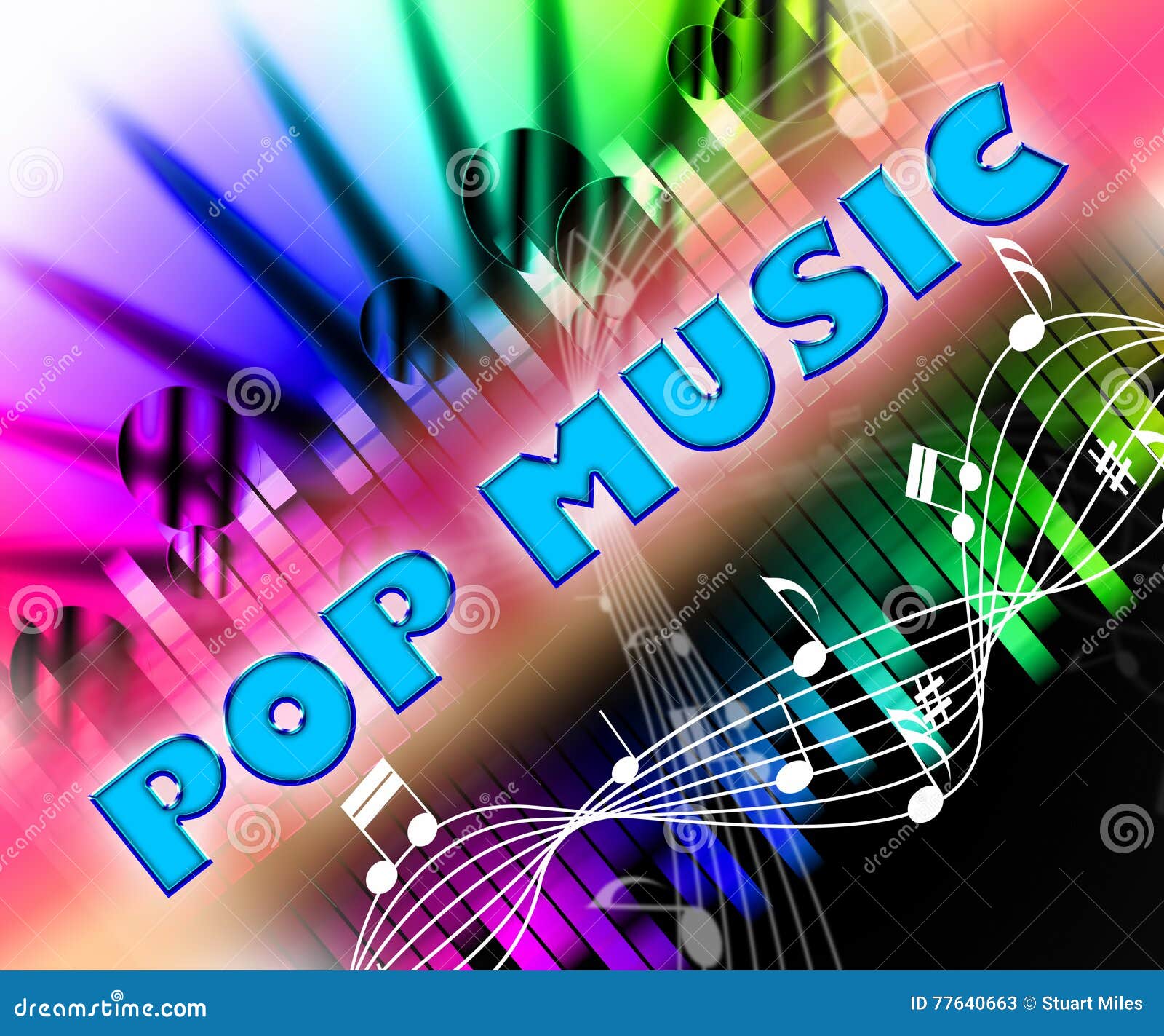 Popmusik Bedeutet Tonspuren Und Akustisches Stock Abbildung ...