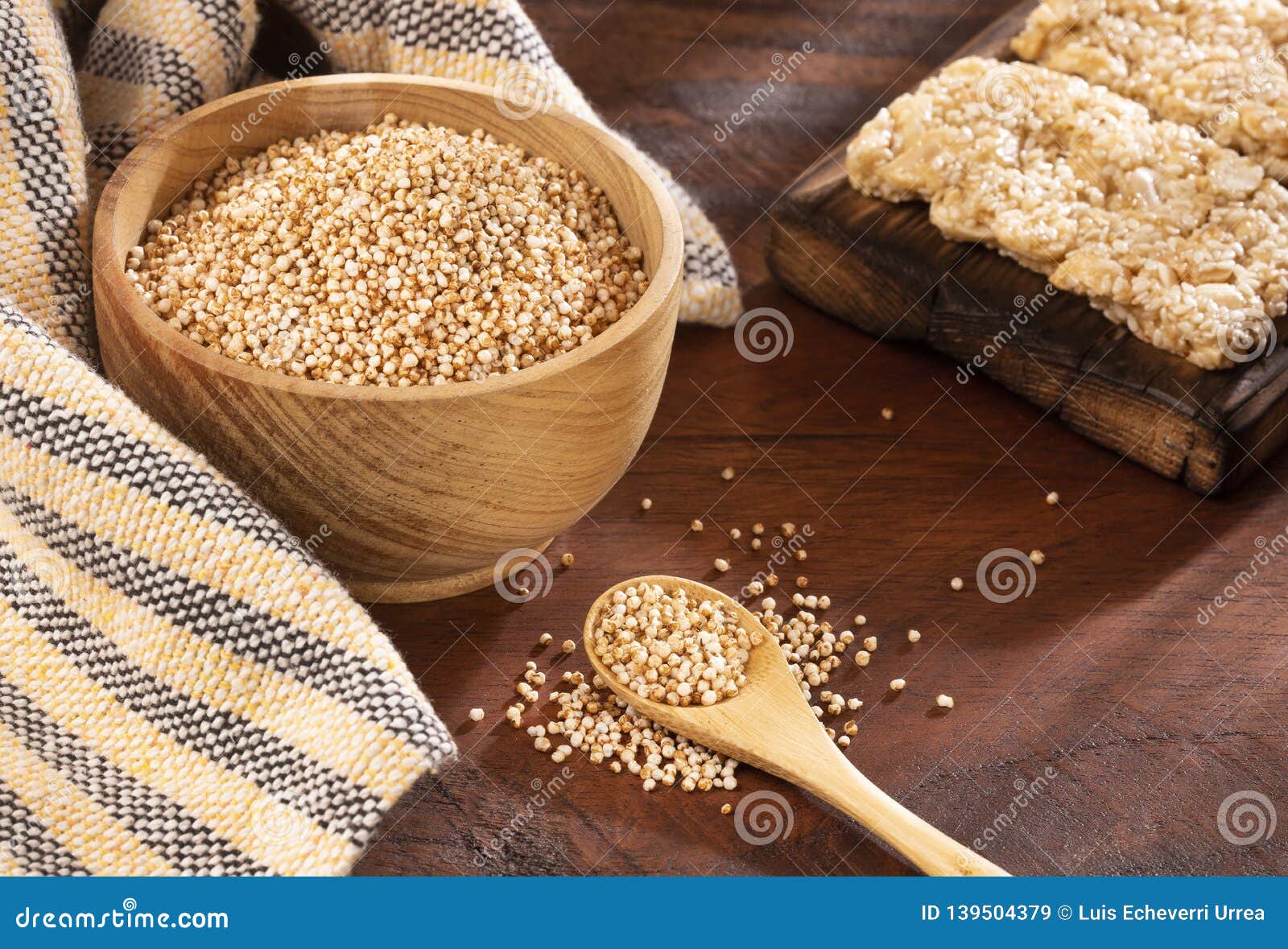 Popped Amaranth Grain and Bars - Amaranthus. Text Space Stock Image ...
