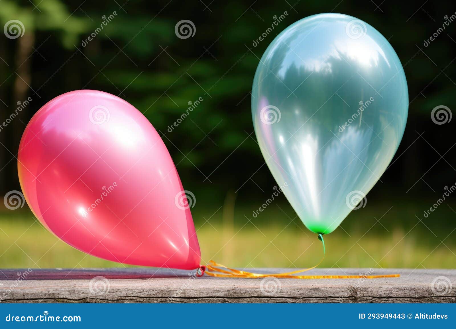 A Popped Balloon Next To an Inflated Balloon Stock Image - Image of ...