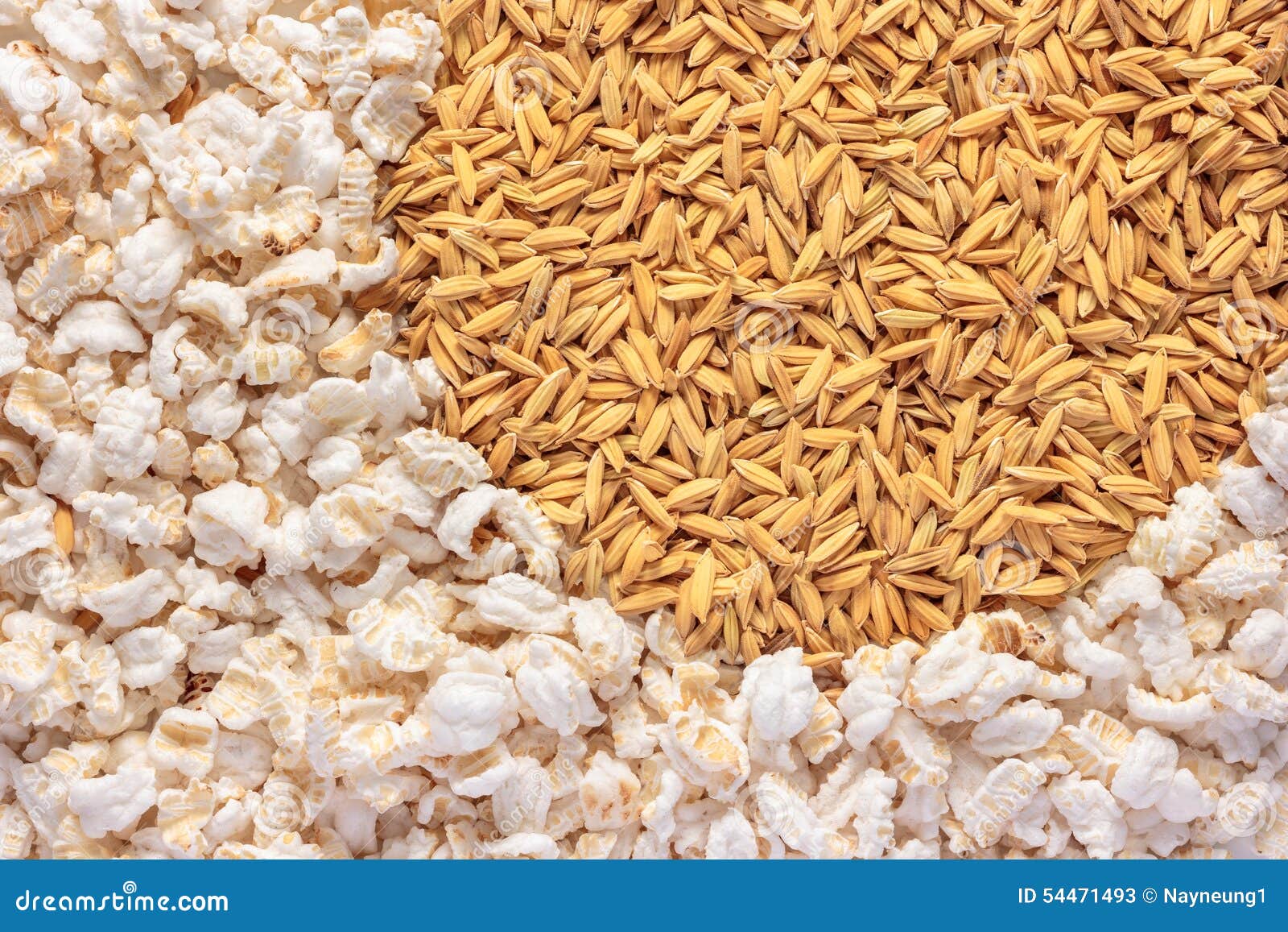 Popped rice as background. stock image. Image of grain - 54471493