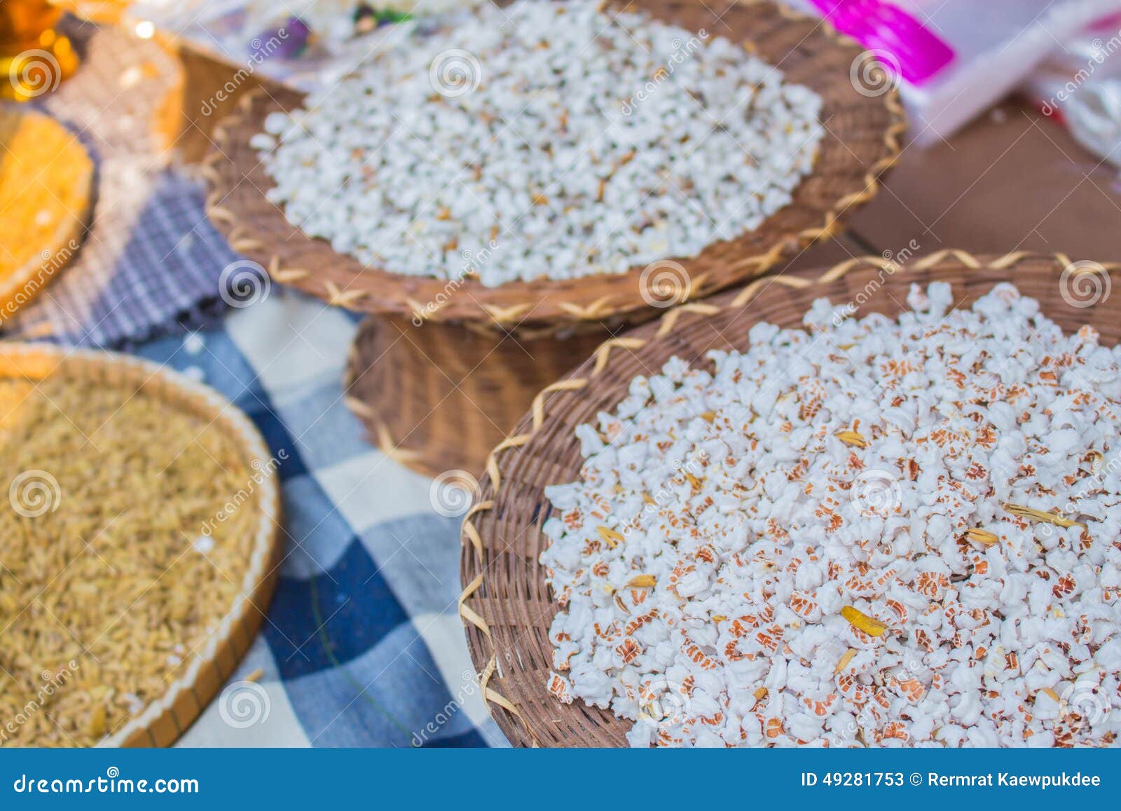 Popped Rice in Wooden Containers Stock Image - Image of popped, history ...