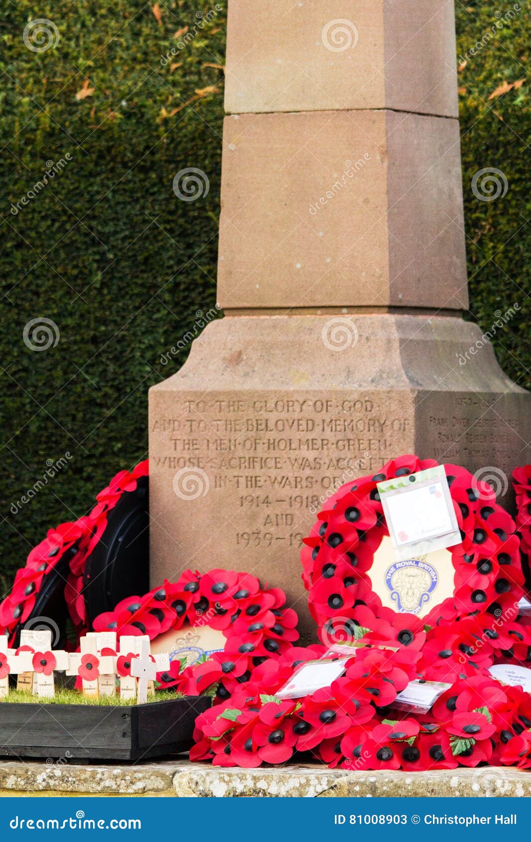 Poppies Left at a Memorial during Rememberance Day Editorial Stock ...