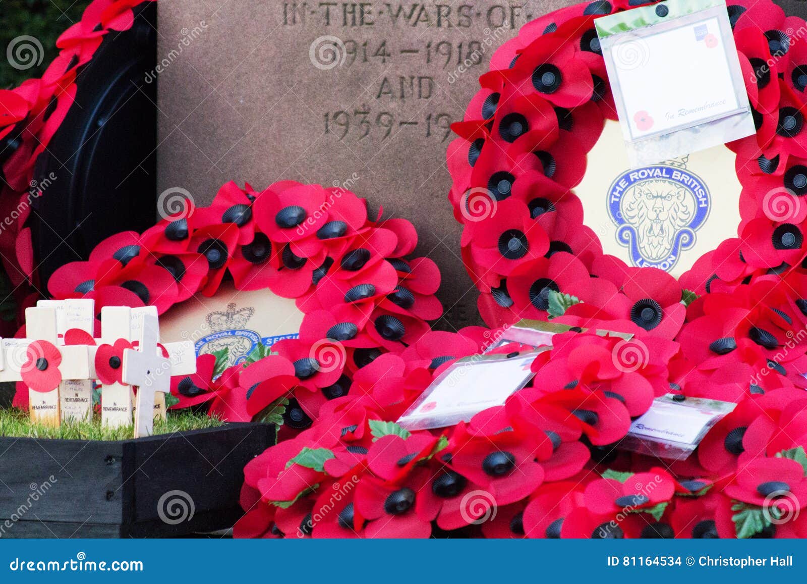 Poppies Left at a Memorial during Rememberance Day Editorial Stock ...