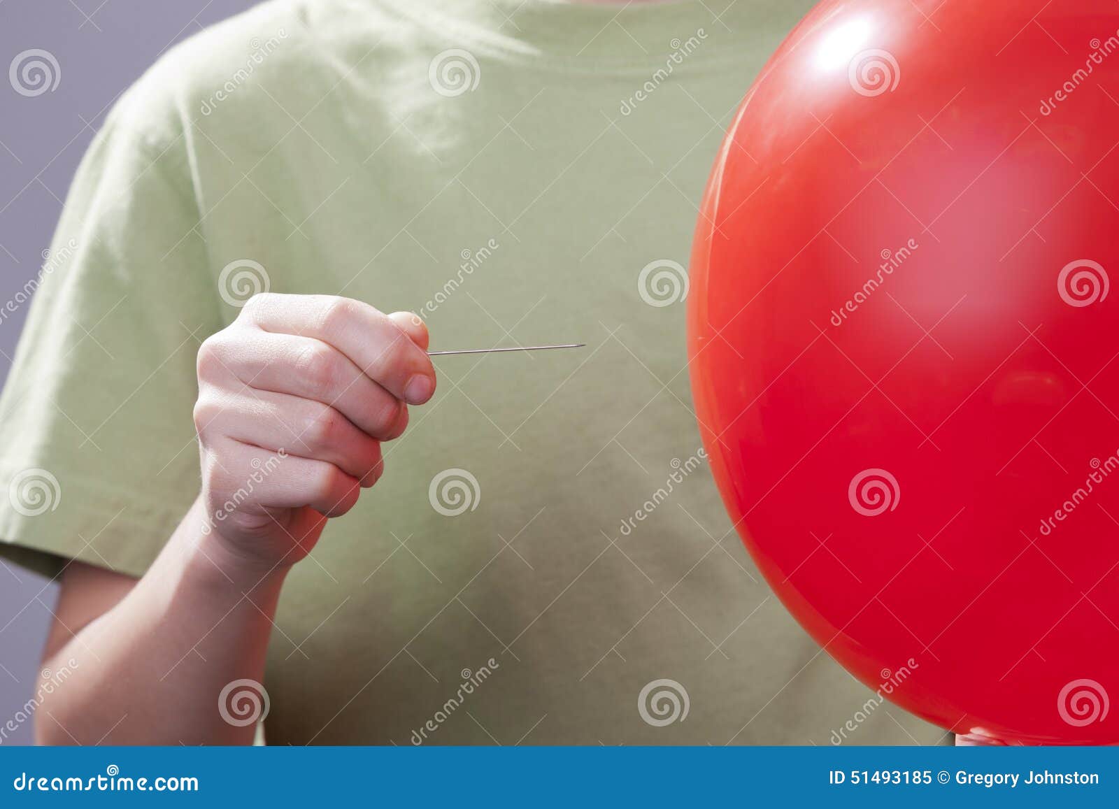 Popping a baloon. stock image. Image of person, childhood - 51493185