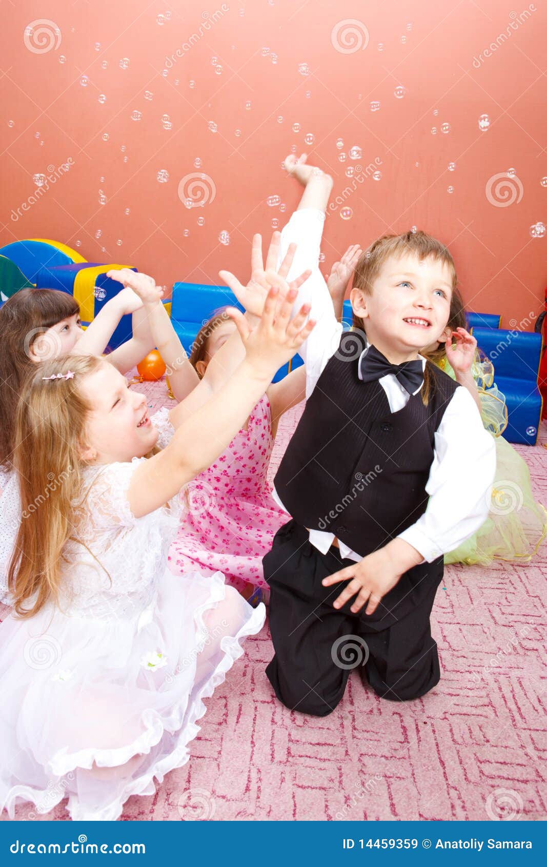 Kids Popping Balloons Stock Image | CartoonDealer.com #20999953