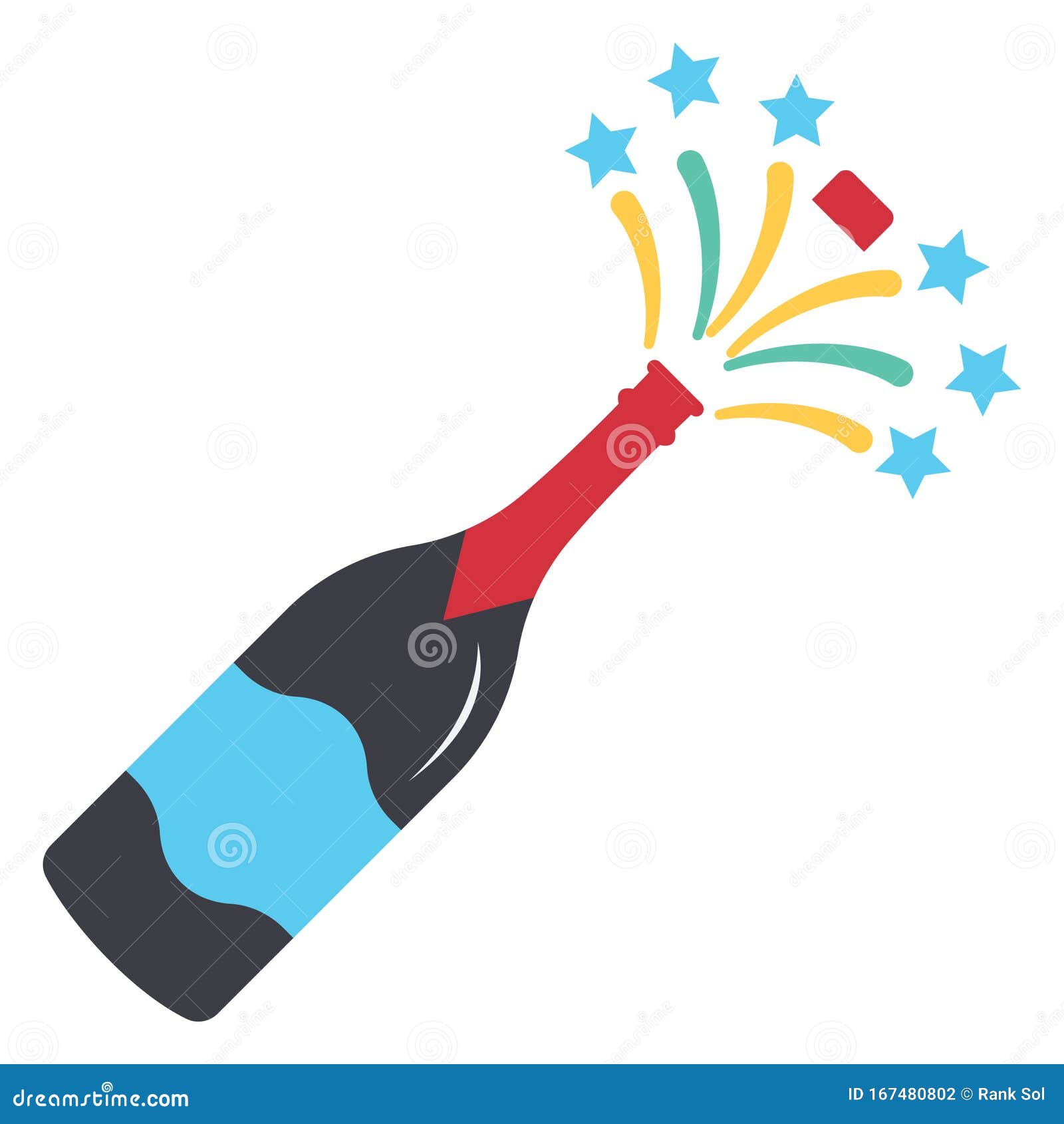 Popping Cork Vector Icon Which Can Be Easily Modified or Edit Stock ...
