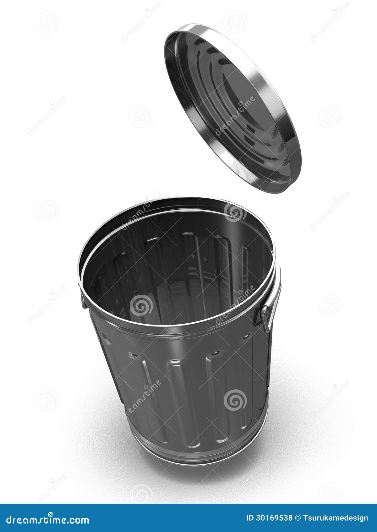 Poping Steel Dustbin stock illustration. Illustration of away - 30169538