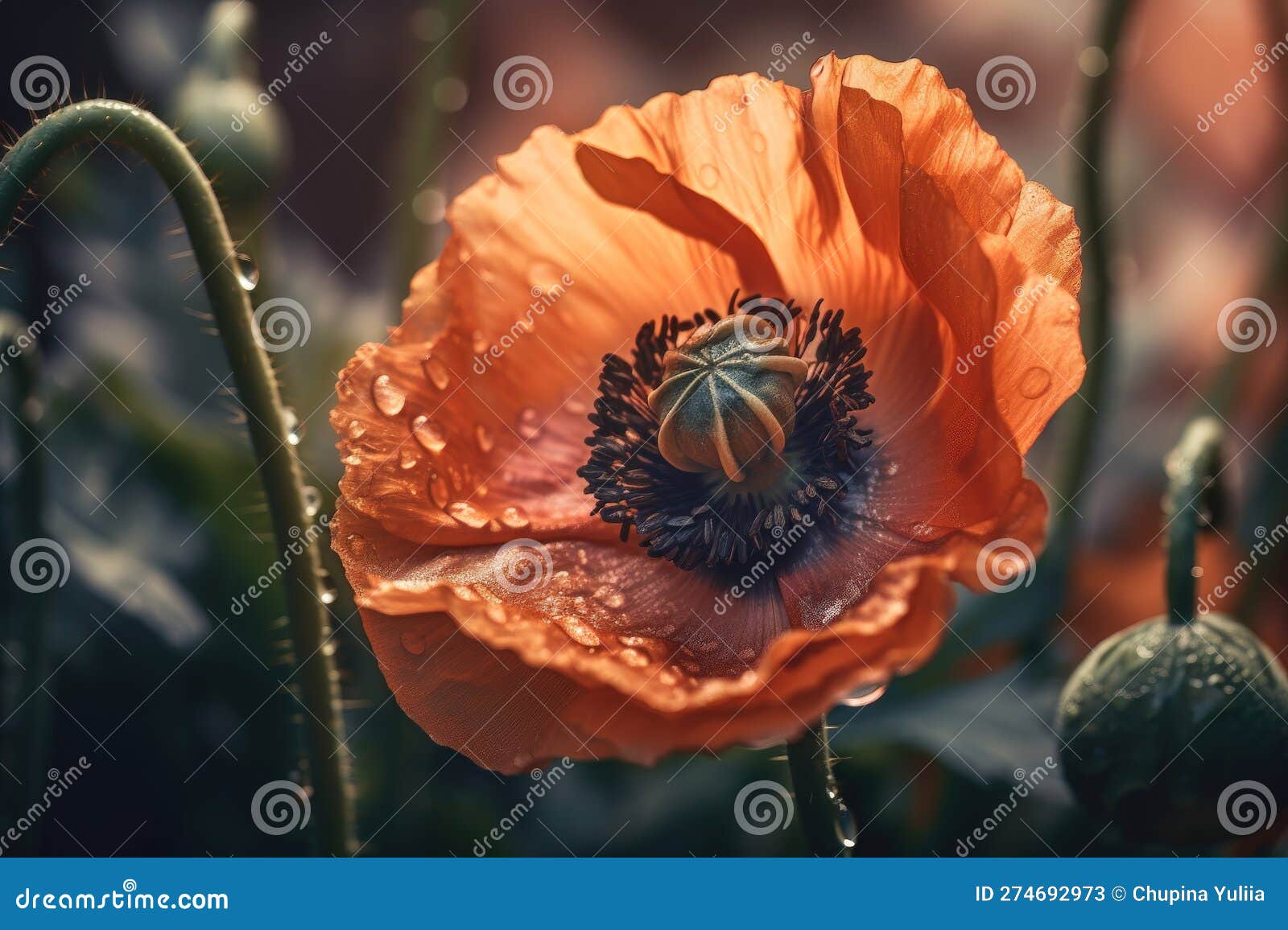 Poppy. AI generated stock illustration. Illustration of color - 274692973
