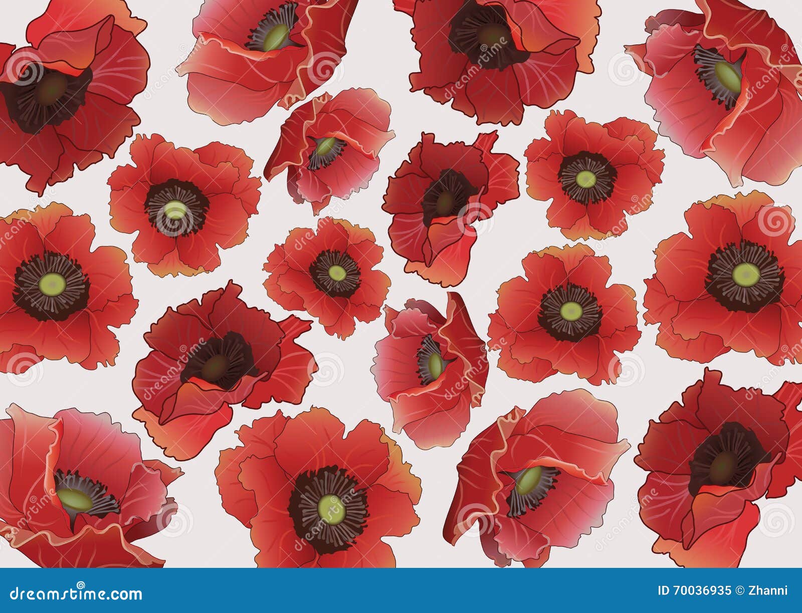 Poppy background stock illustration. Illustration of flowers - 70036935