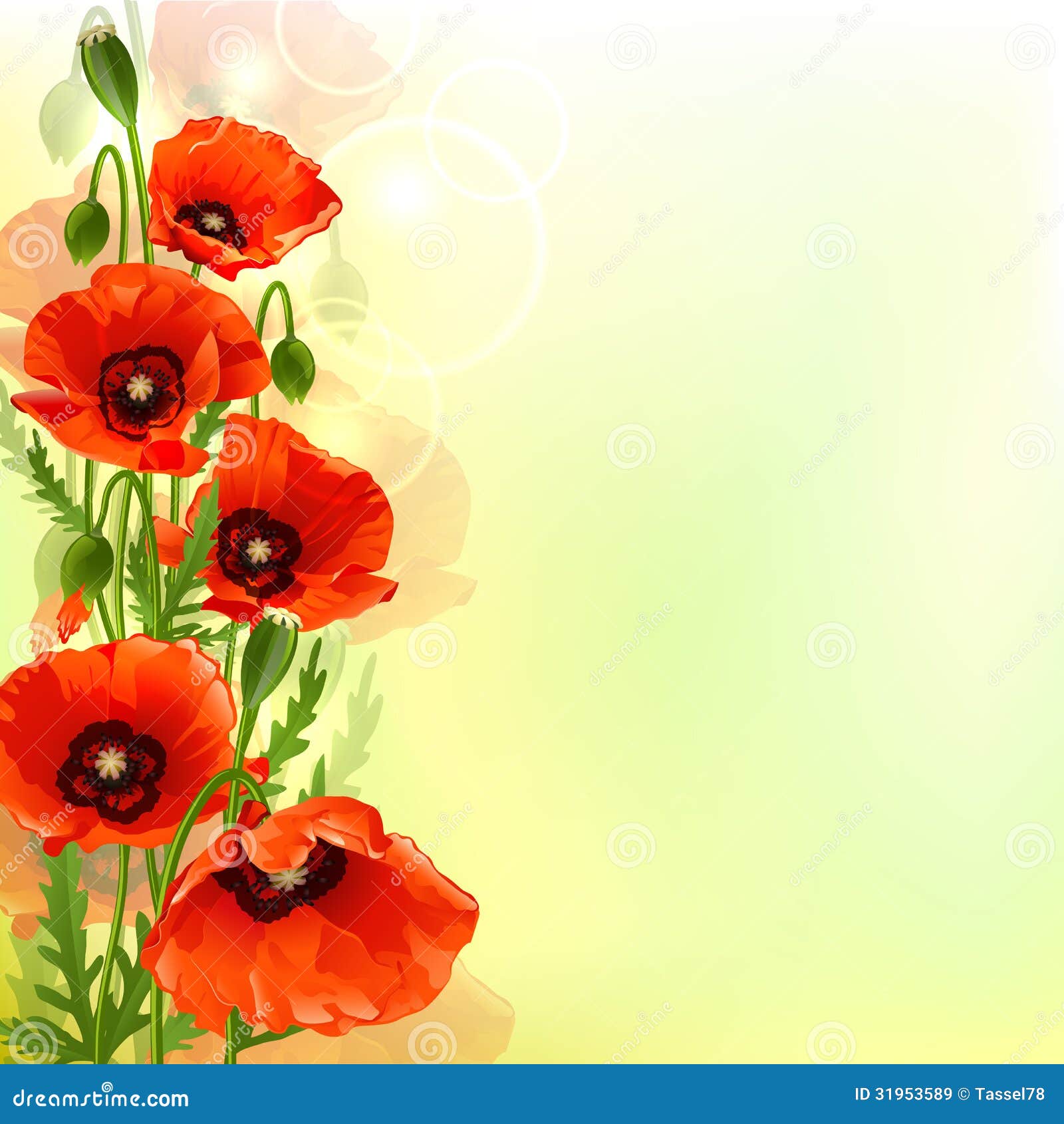 Poppy Background Cartoon Vector | CartoonDealer.com #31953589