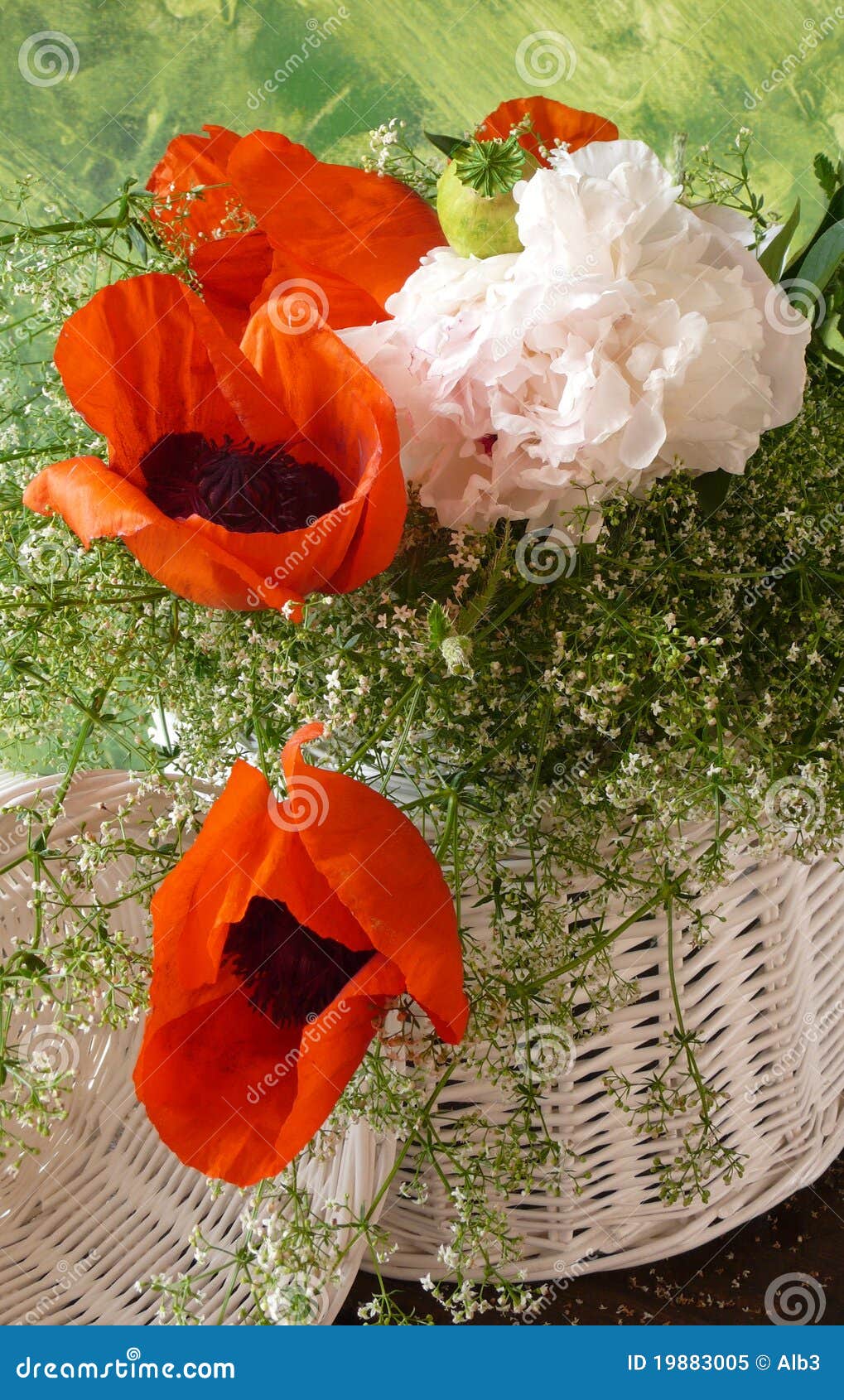 Poppy in a basket stock image. Image of summer, life - 19883005