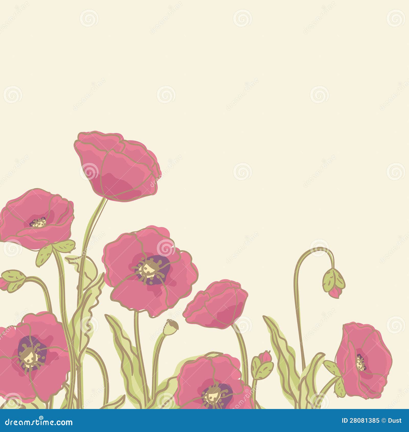 Poppy border stock vector. Illustration of decoration - 28081385