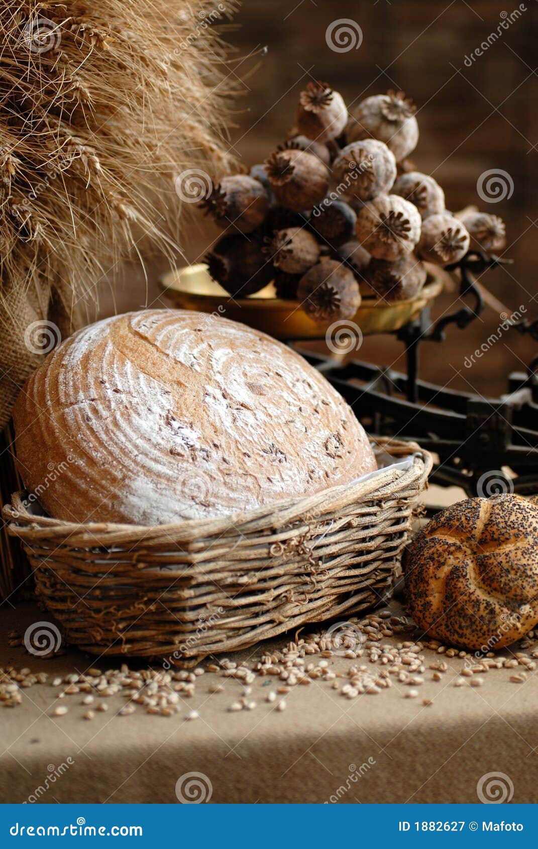 Poppy and bread stock image. Image of ball, poppyhead - 1882627