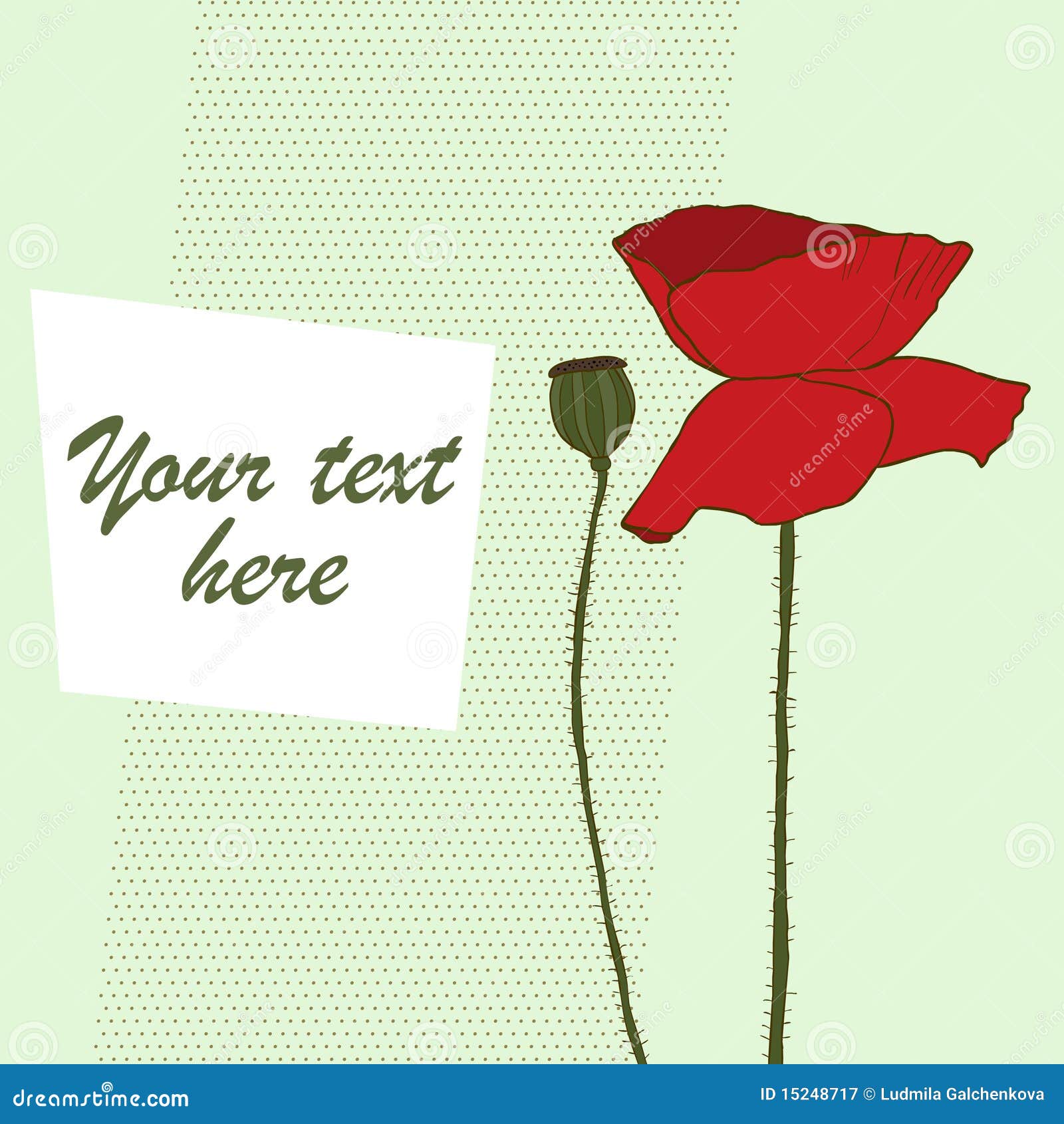 Poppy card stock vector. Illustration of environmental - 15248717