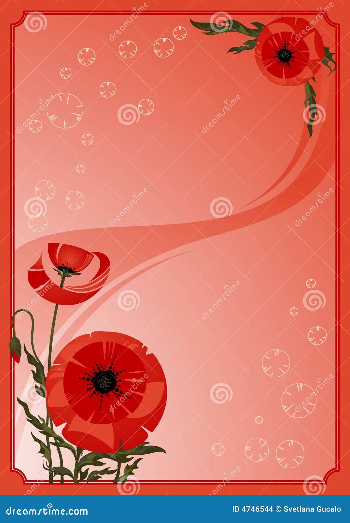 Poppy_flower_frame stock vector. Illustration of summer - 4746544