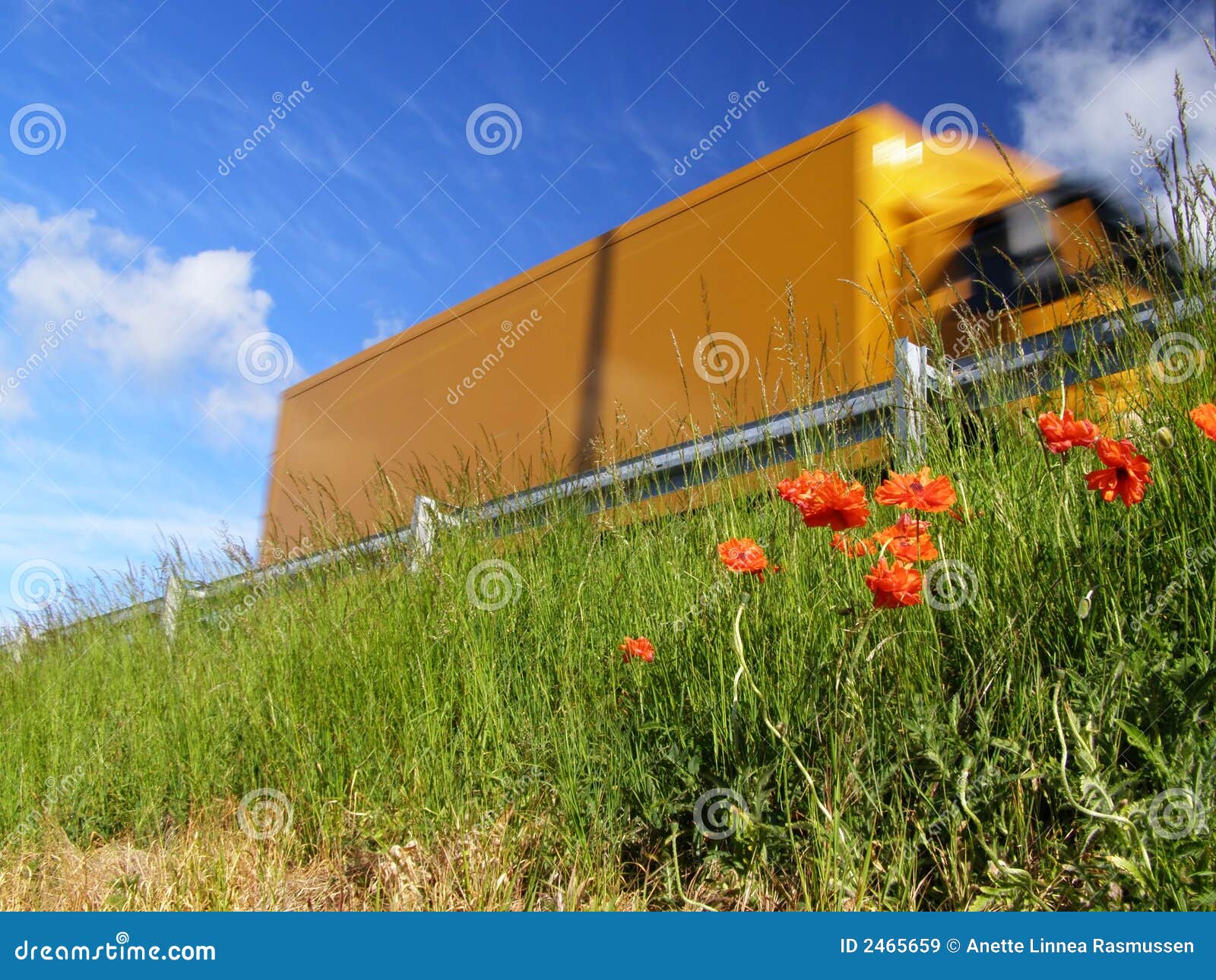 Poppy and motorway stock image. Image of cargo, highway - 2465659