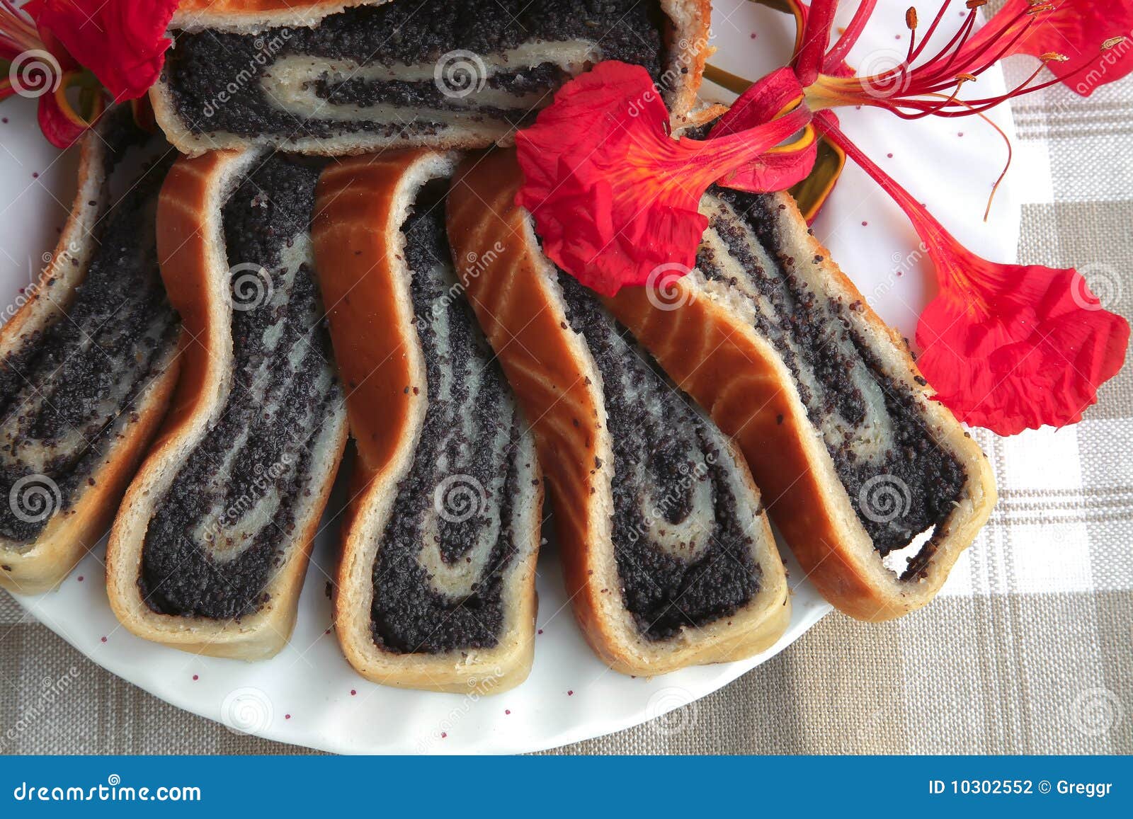 Poppy pie served stock photo. Image of background, roll - 10302552