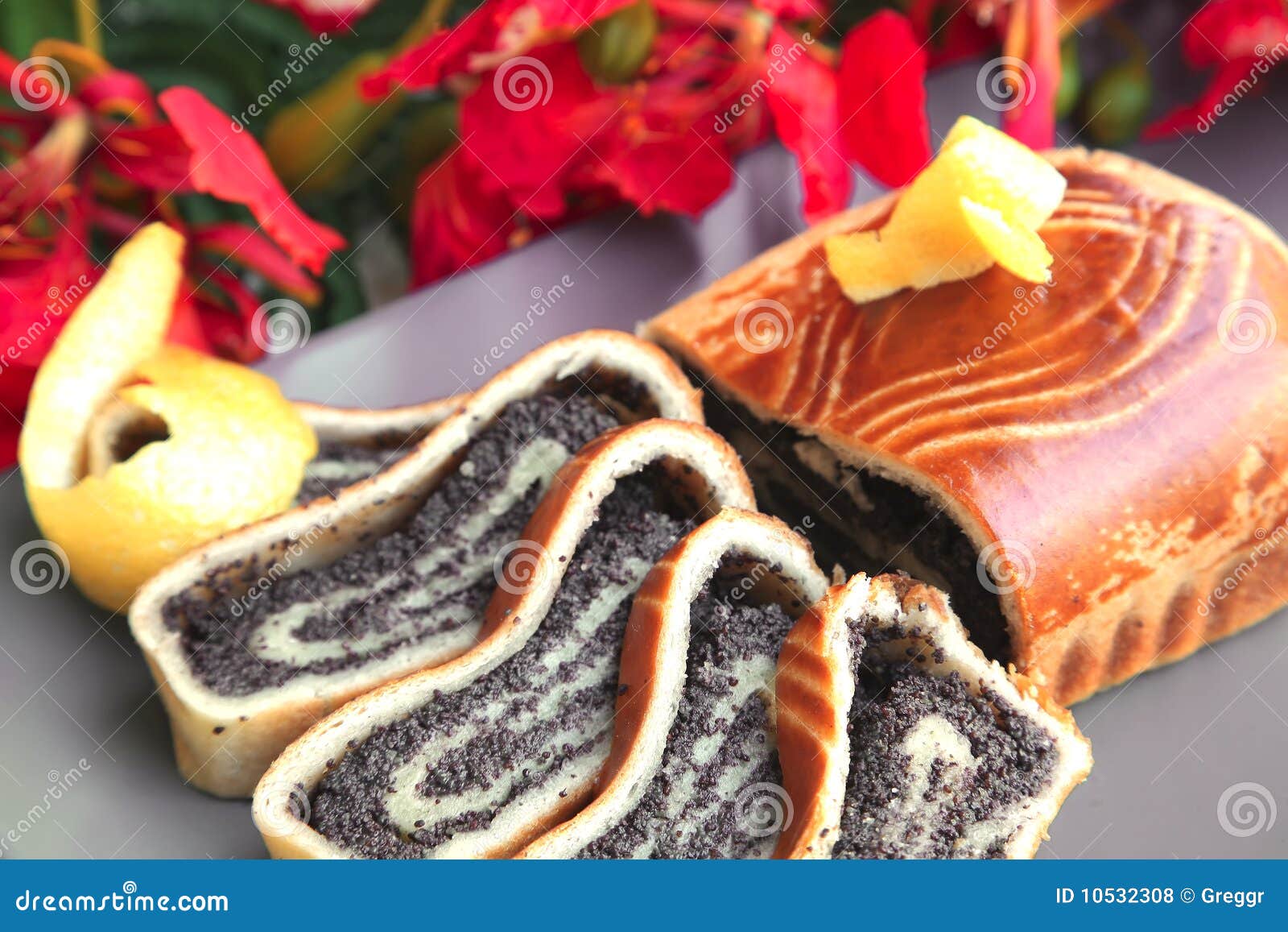 Poppy pie served stock photo. Image of bakery, dessert - 10532308