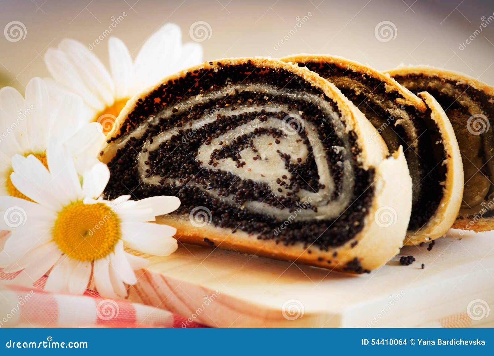 Poppy Roll Baked At Home. Isolated On White Background. Stock Photo ...