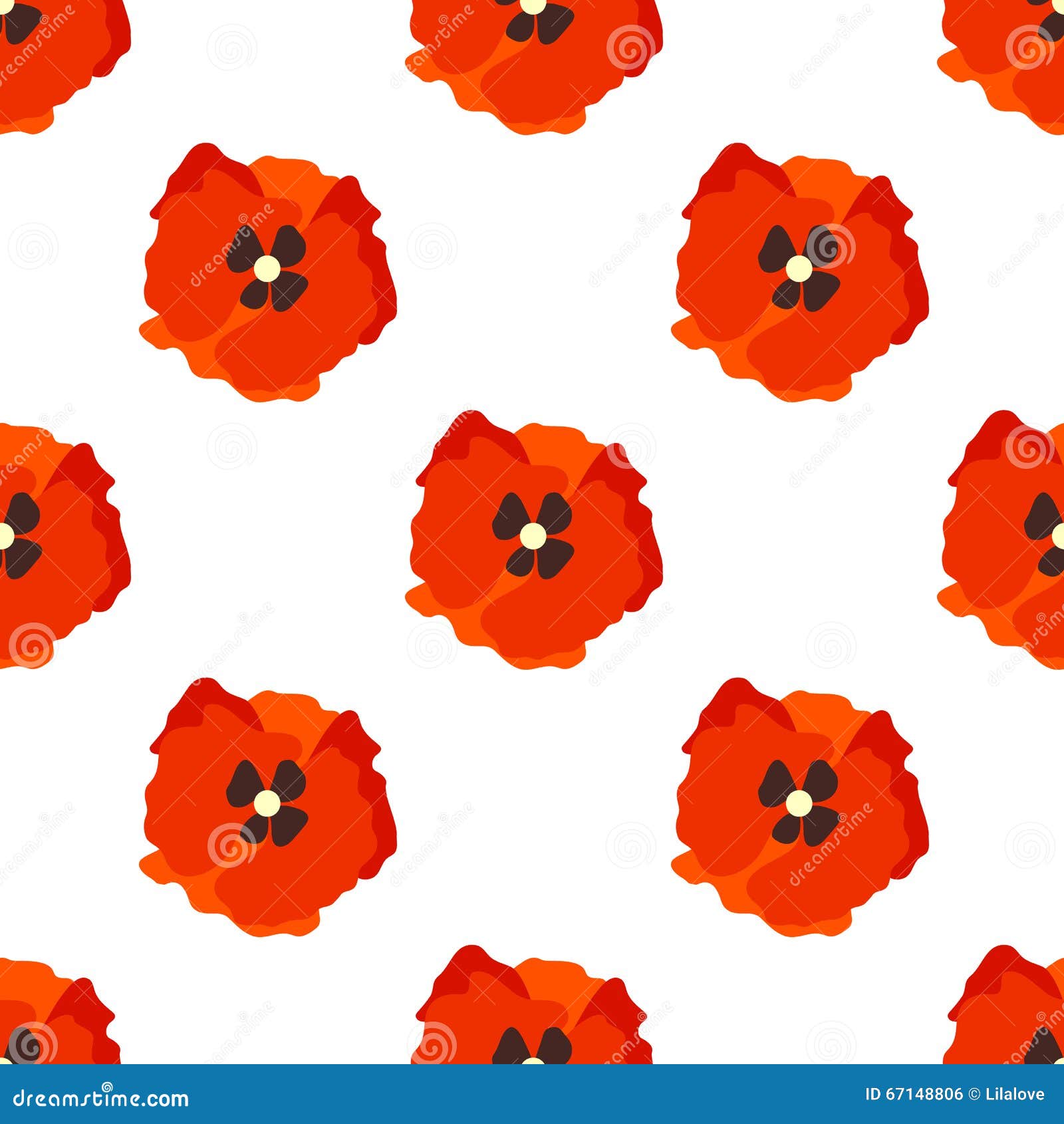 Poppy seamless pattern stock vector. Illustration of chic - 67148806