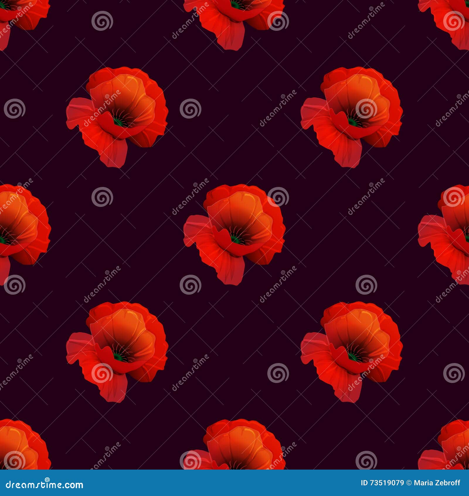 Poppy seamless pattern stock vector. Illustration of leaf - 73519079