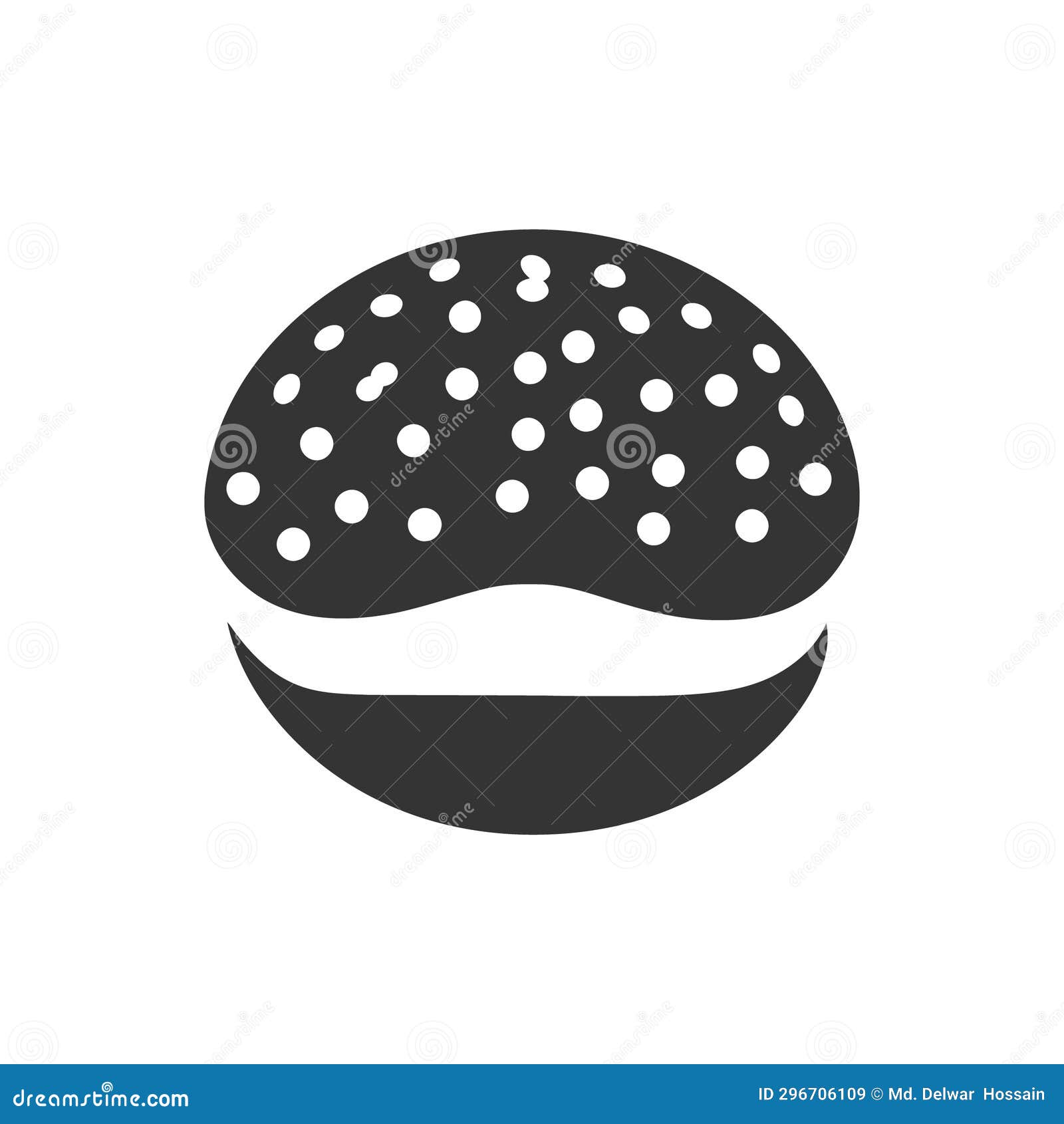 Poppy Seed Bun Icon stock illustration. Illustration of simple - 296706109