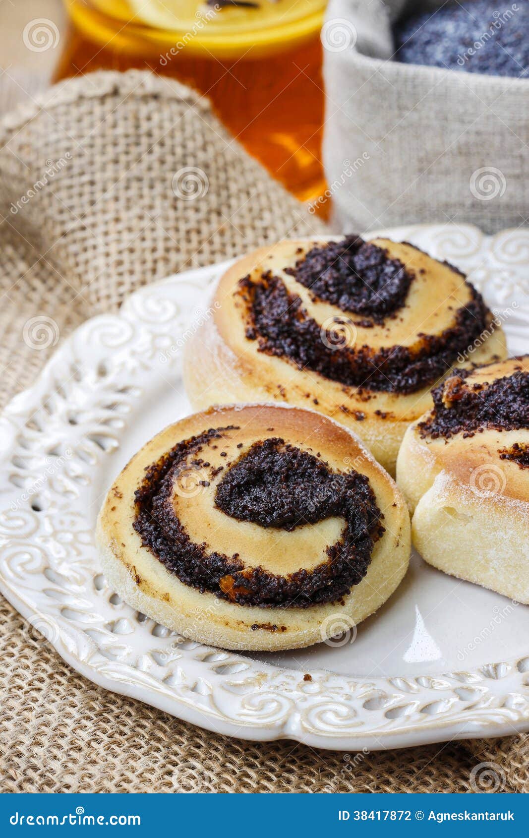 Poppy seed buns stock photo. Image of danish, homemade - 38417872