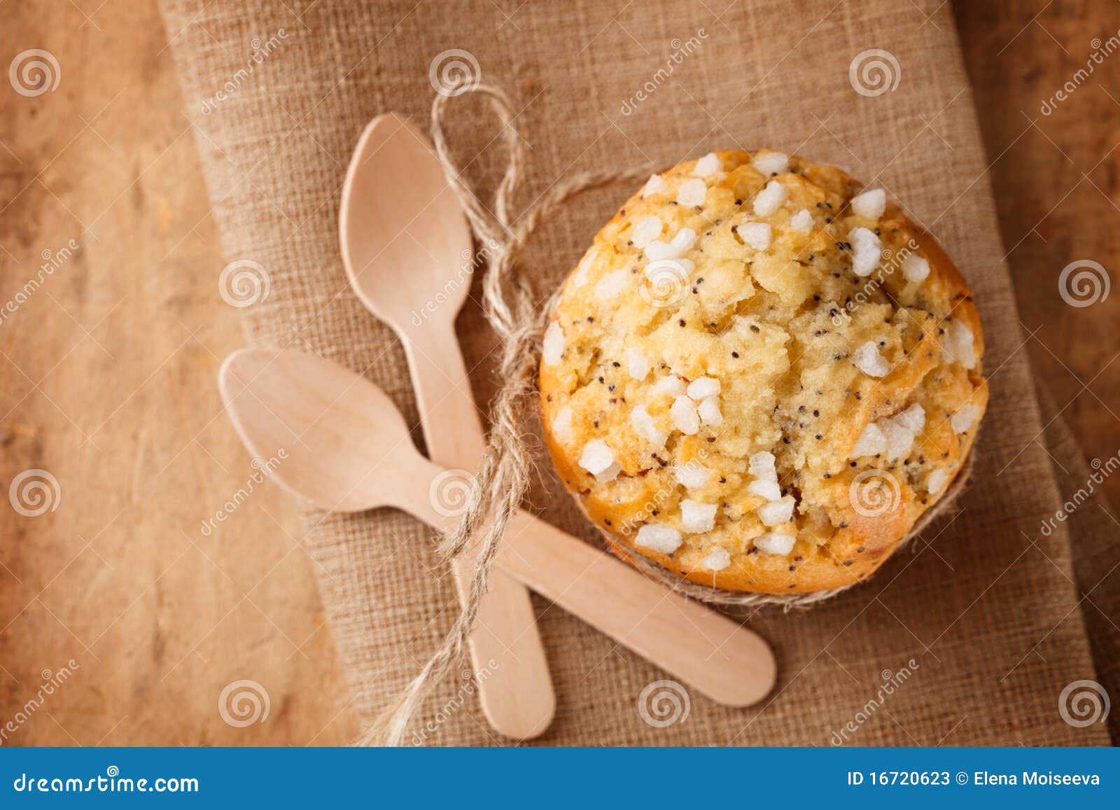 Poppy Seed Muffin in Rustic Style Stock Image - Image of spoon ...