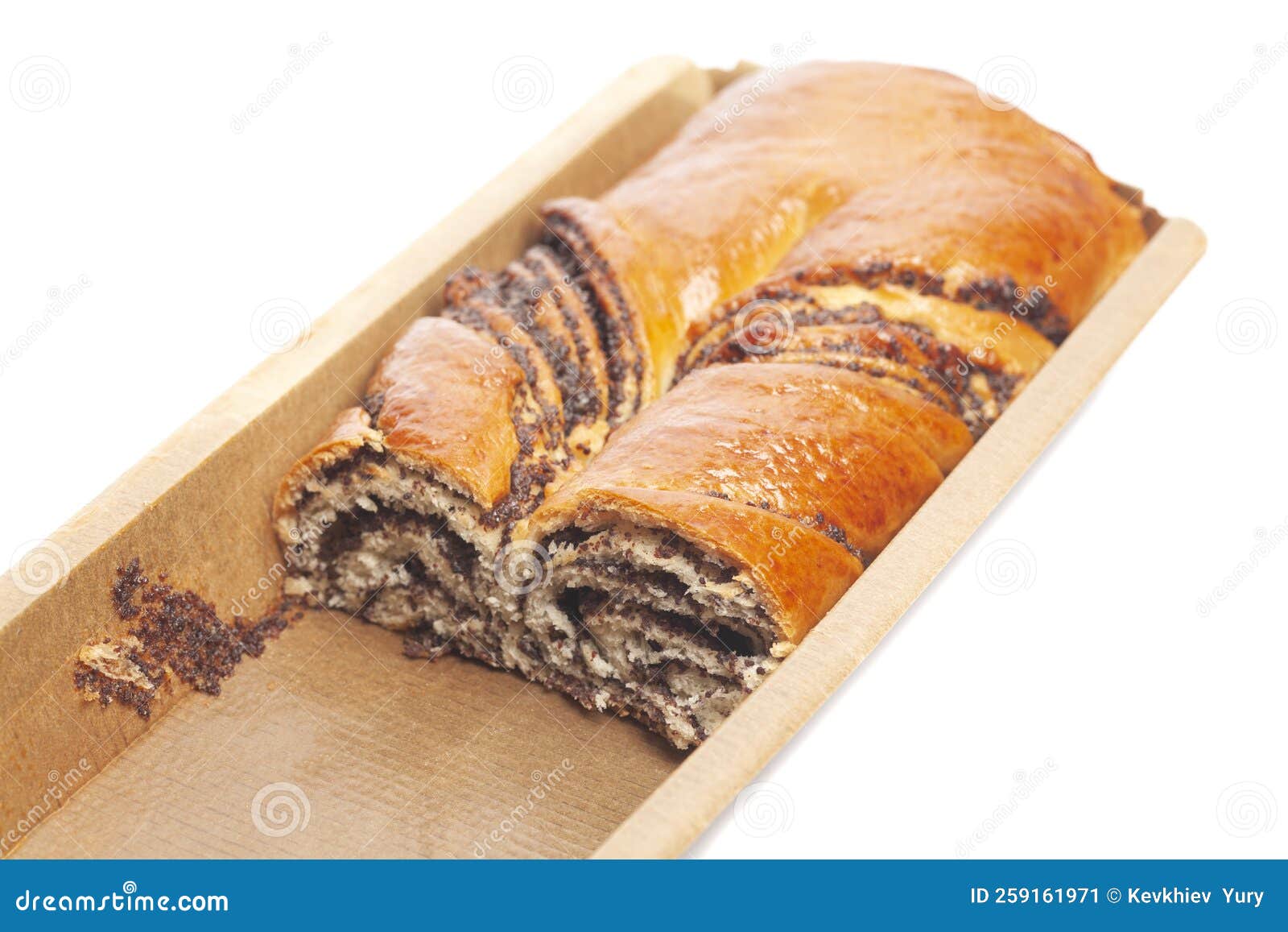 Poppy Seed Strudel Isolated on White Stock Image - Image of isolated ...